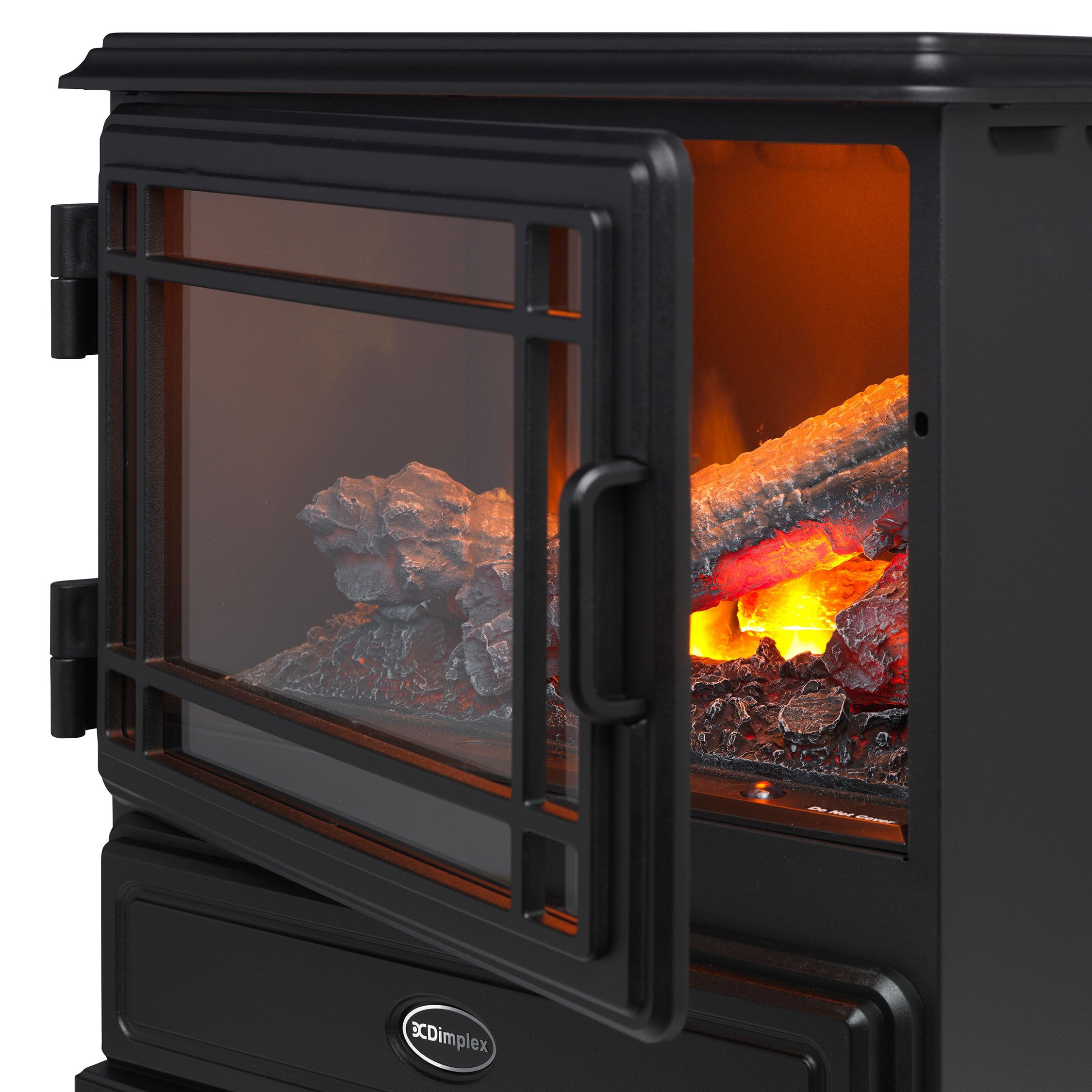 Dimplex Optimyst 2000W Matt Black Cast iron effect Electric Stove (H ...