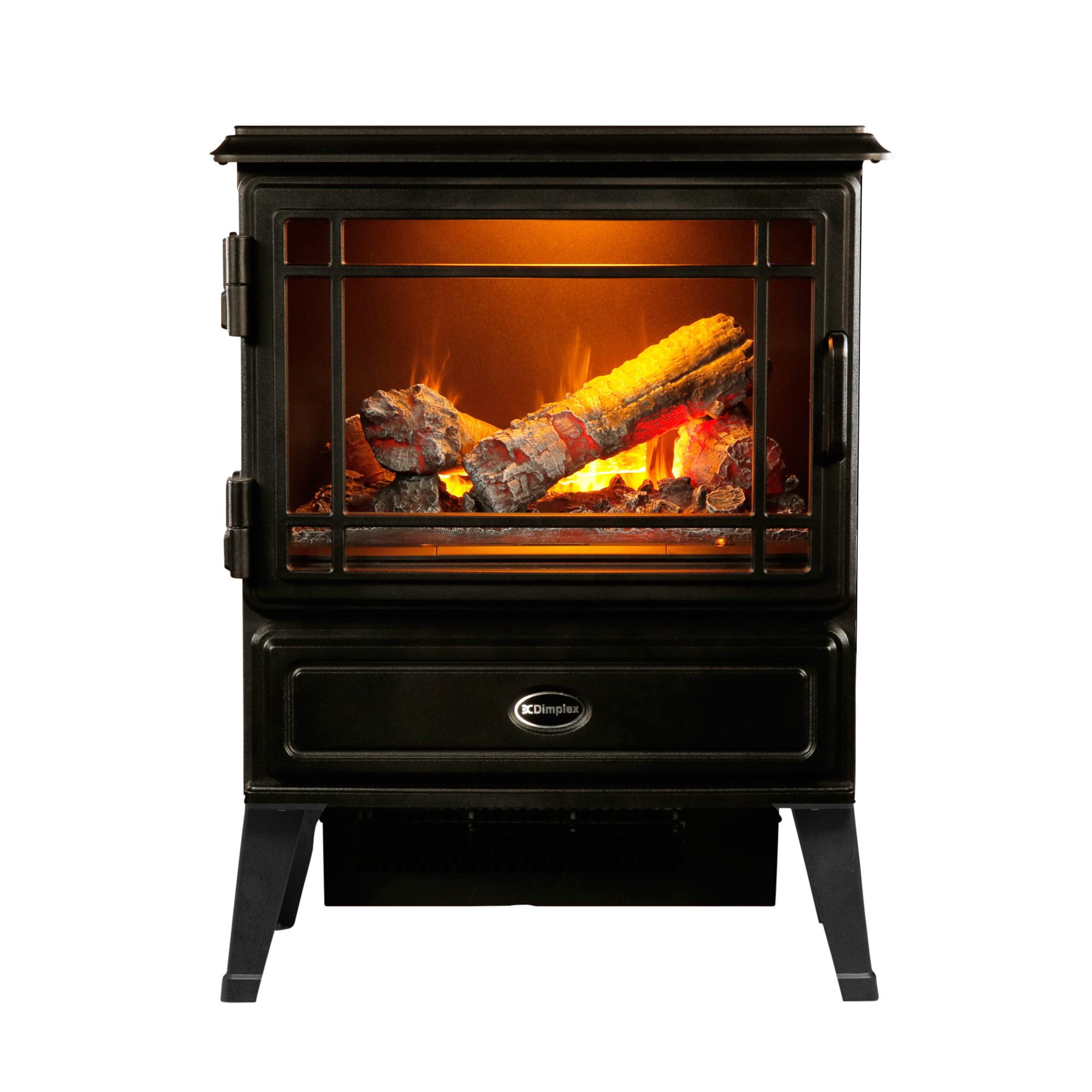 Dimplex Optimyst 2000W Matt Black Cast iron effect Electric Stove (H ...