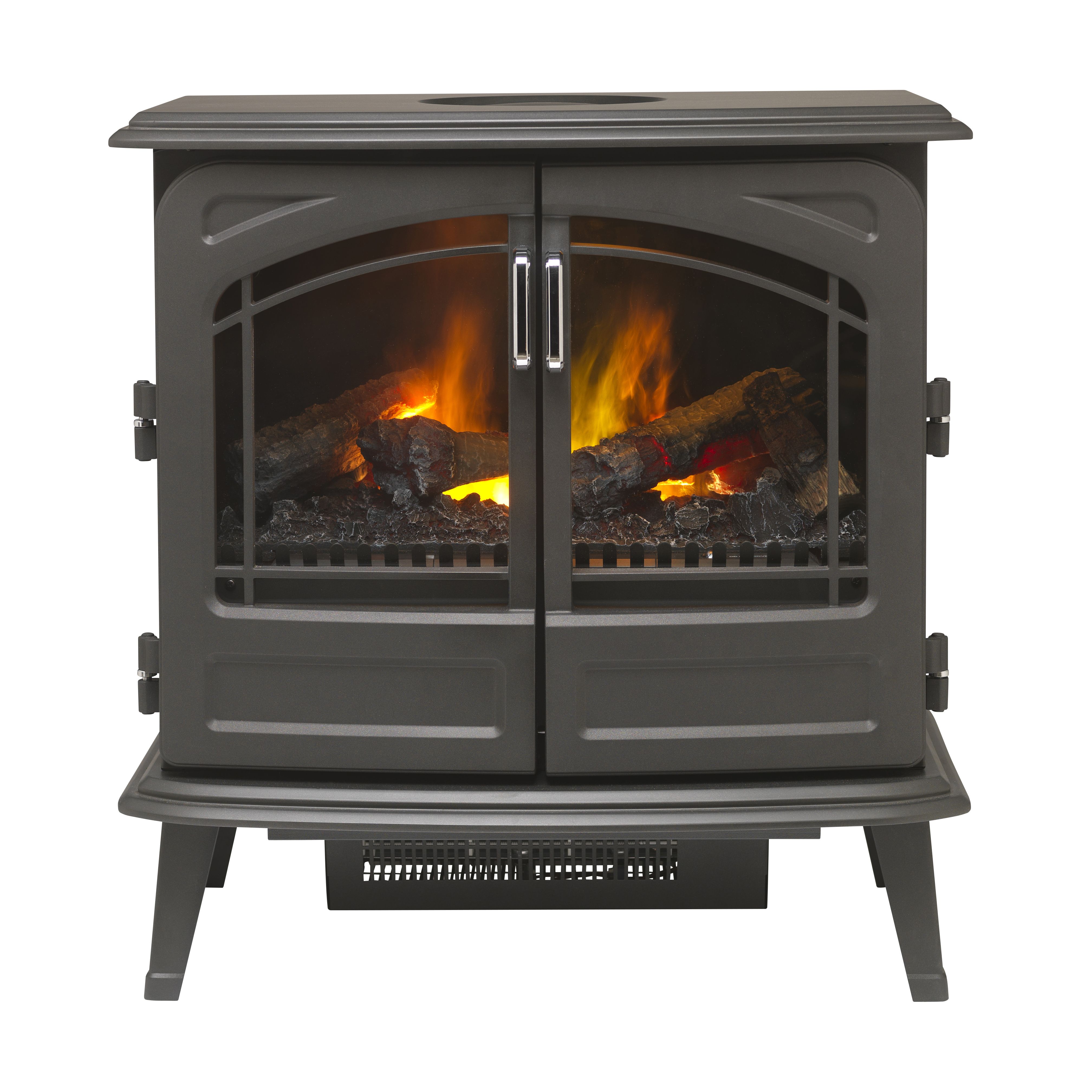 Dimplex Optimyst 2000W Matt Black Cast iron effect Electric Stove (H ...
