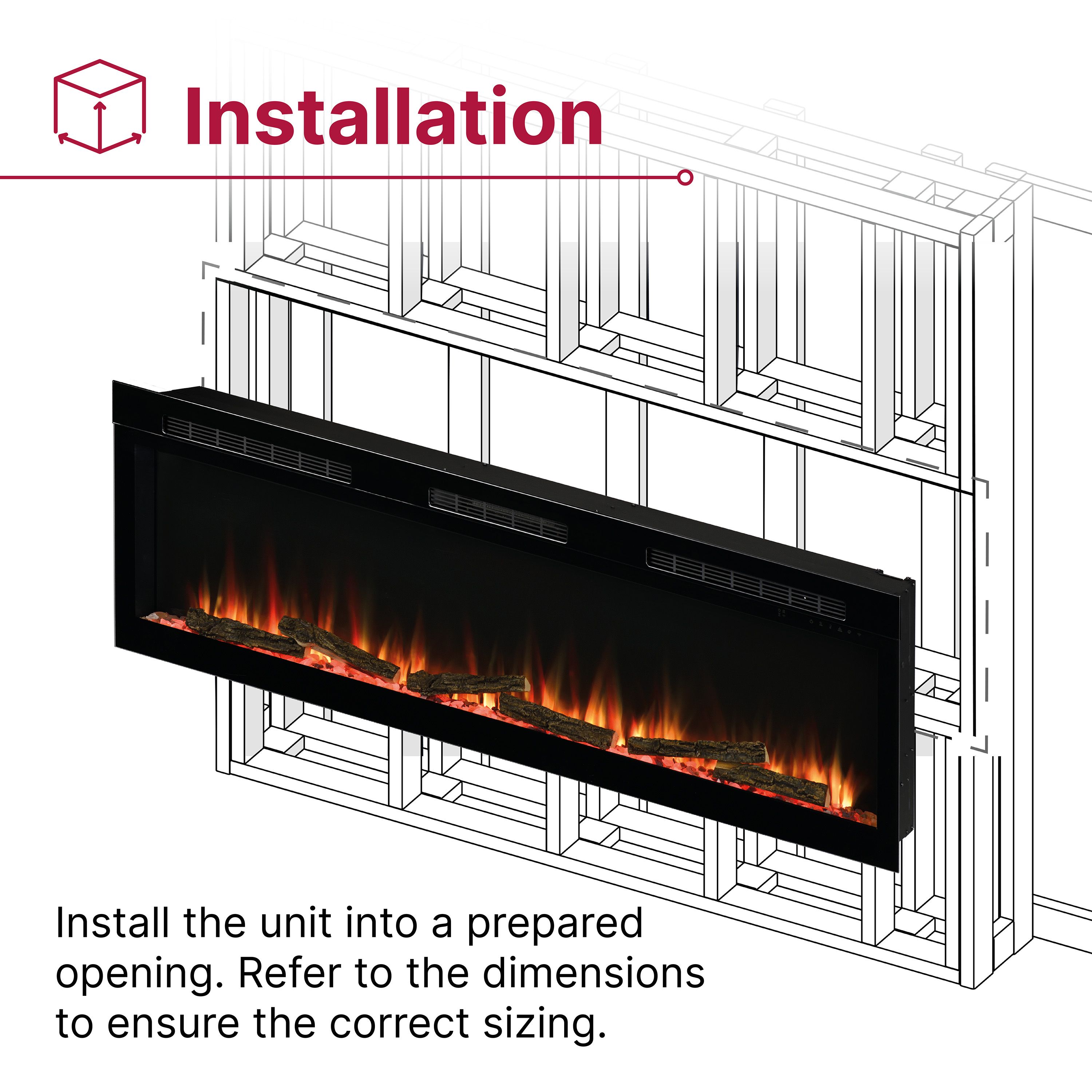 Dimplex Sense 2kW Gloss Black Glass effect Media wall Fire (H)495mm (W ...