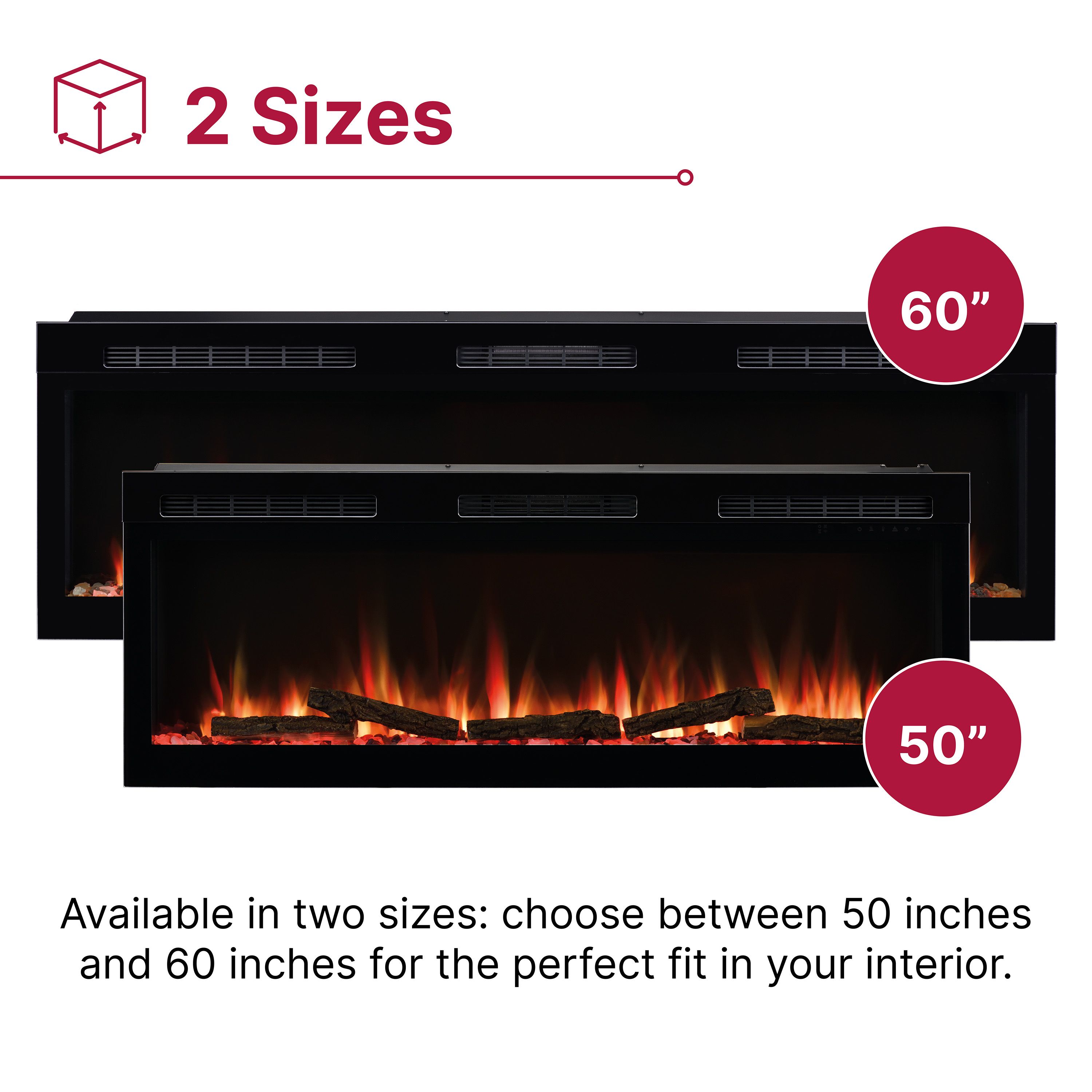 Dimplex Sense 2kW Gloss Black Glass effect Media wall Fire (H)495mm (W ...