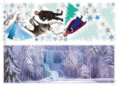 Disney Frozen Blue Self-adhesive Wall sticker (L)700mm (W)500mm | DIY ...