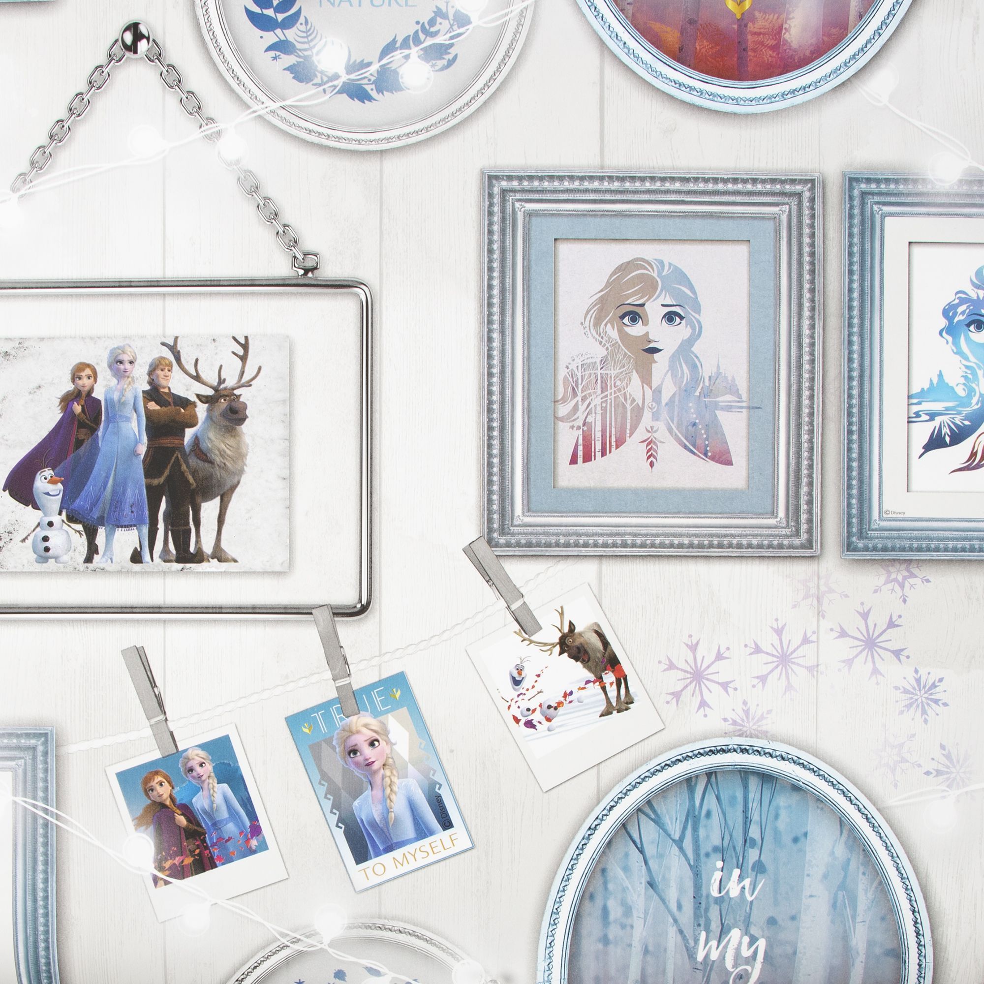 Disney Frozen Multicolour Metallic effect Frames Smooth Wallpaper