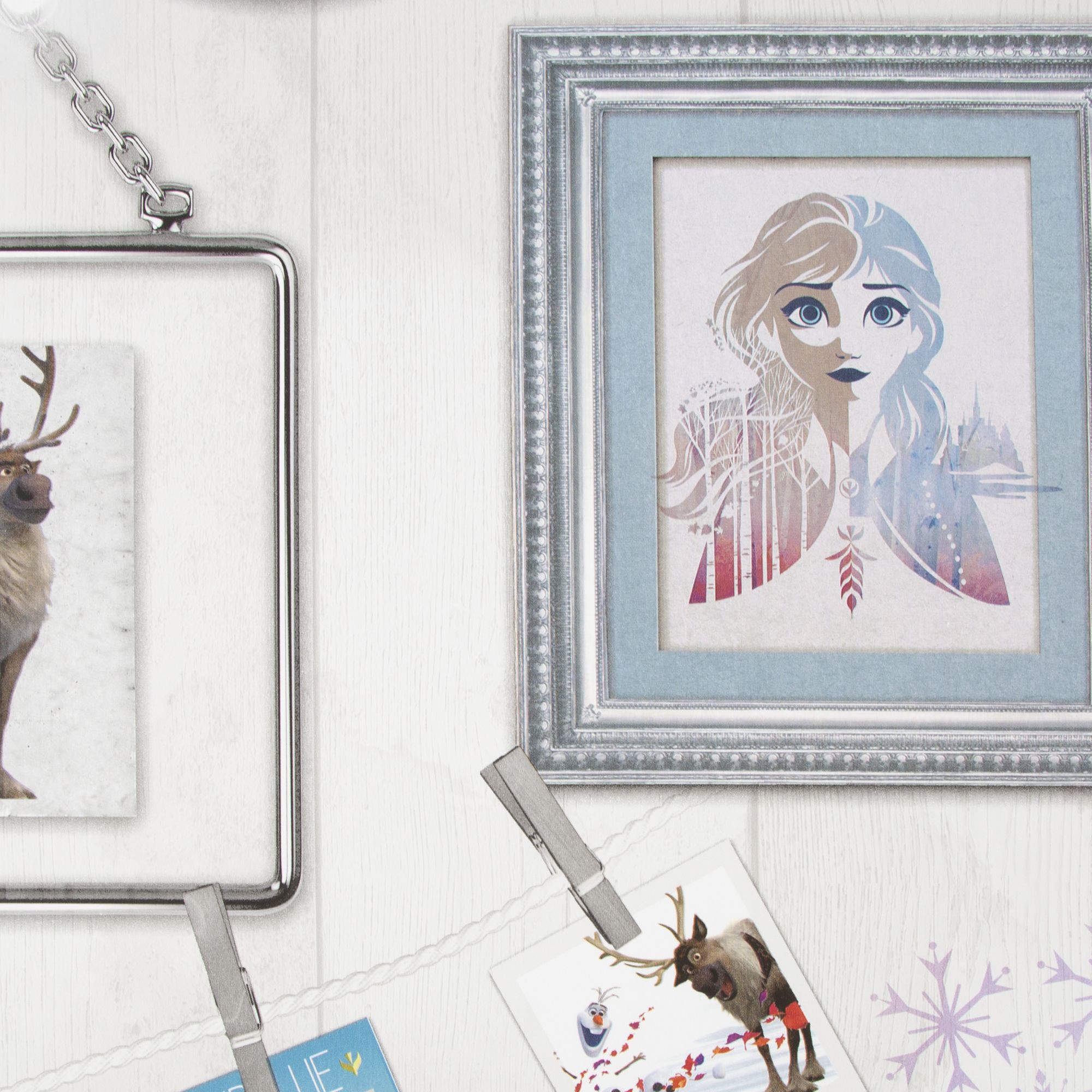 Disney Frozen Multicolour Metallic effect Frames Smooth Wallpaper