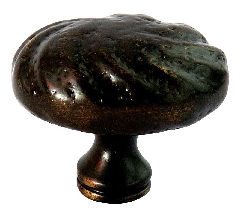Distressed Zinc alloy Bronze effect Round Textured Furniture Knob | DIY ...