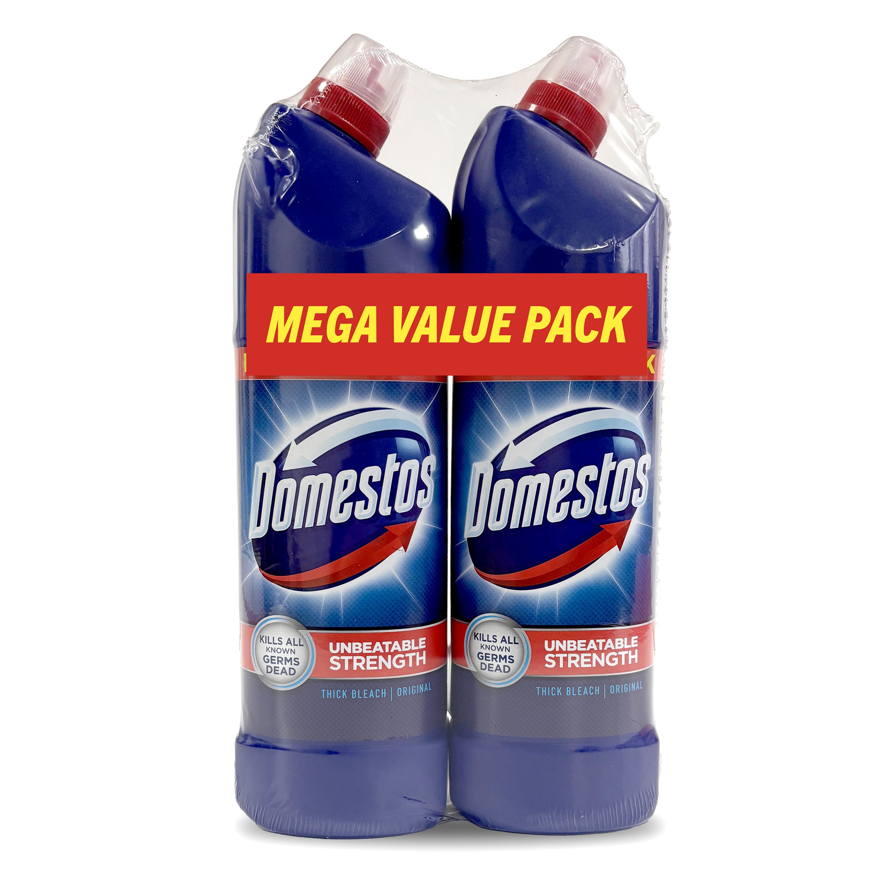 Domestos Mega Concentrated Original Multi-surface Bleach, 2L, Pack of 2