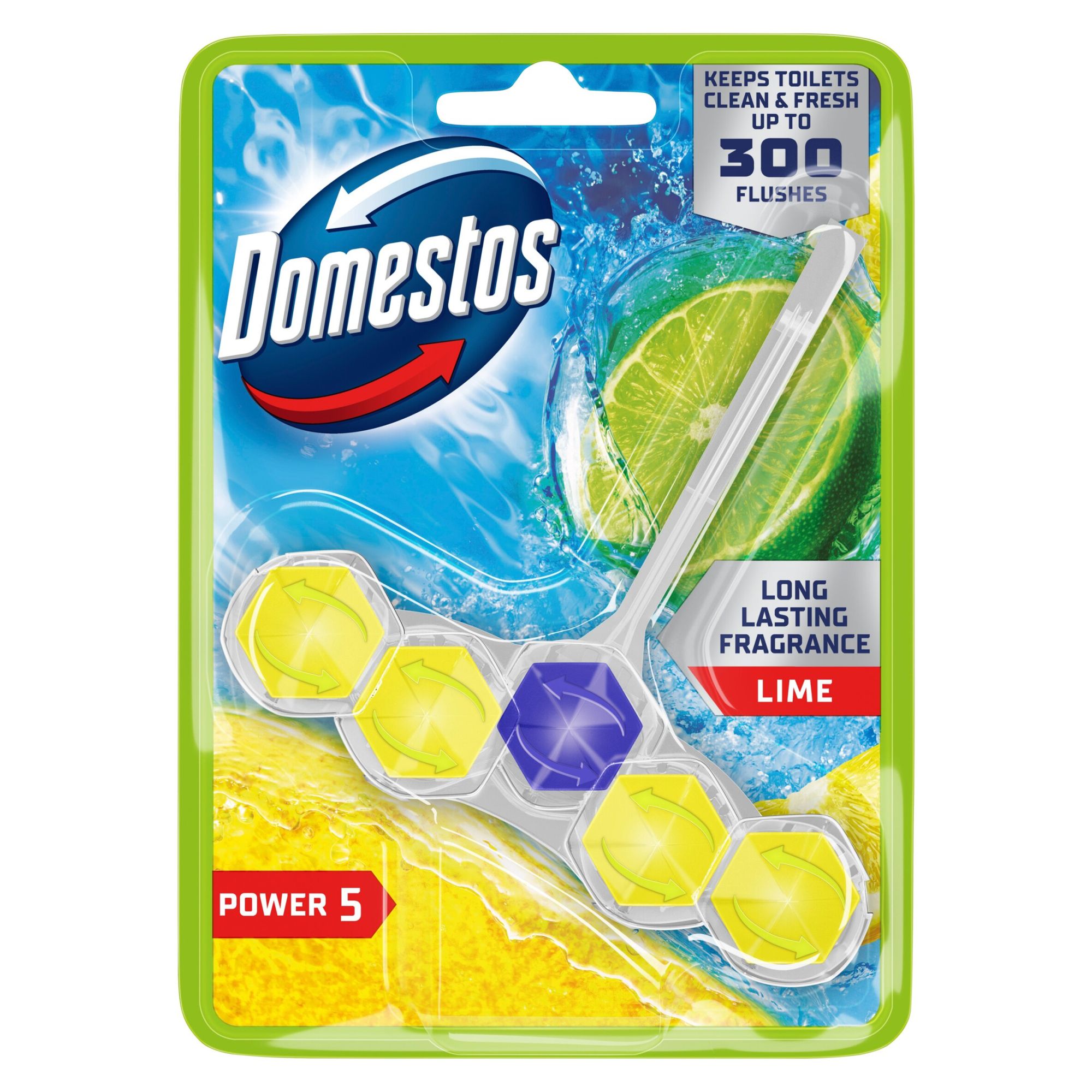 Domestos Power 5 Lime Toilet block 62g