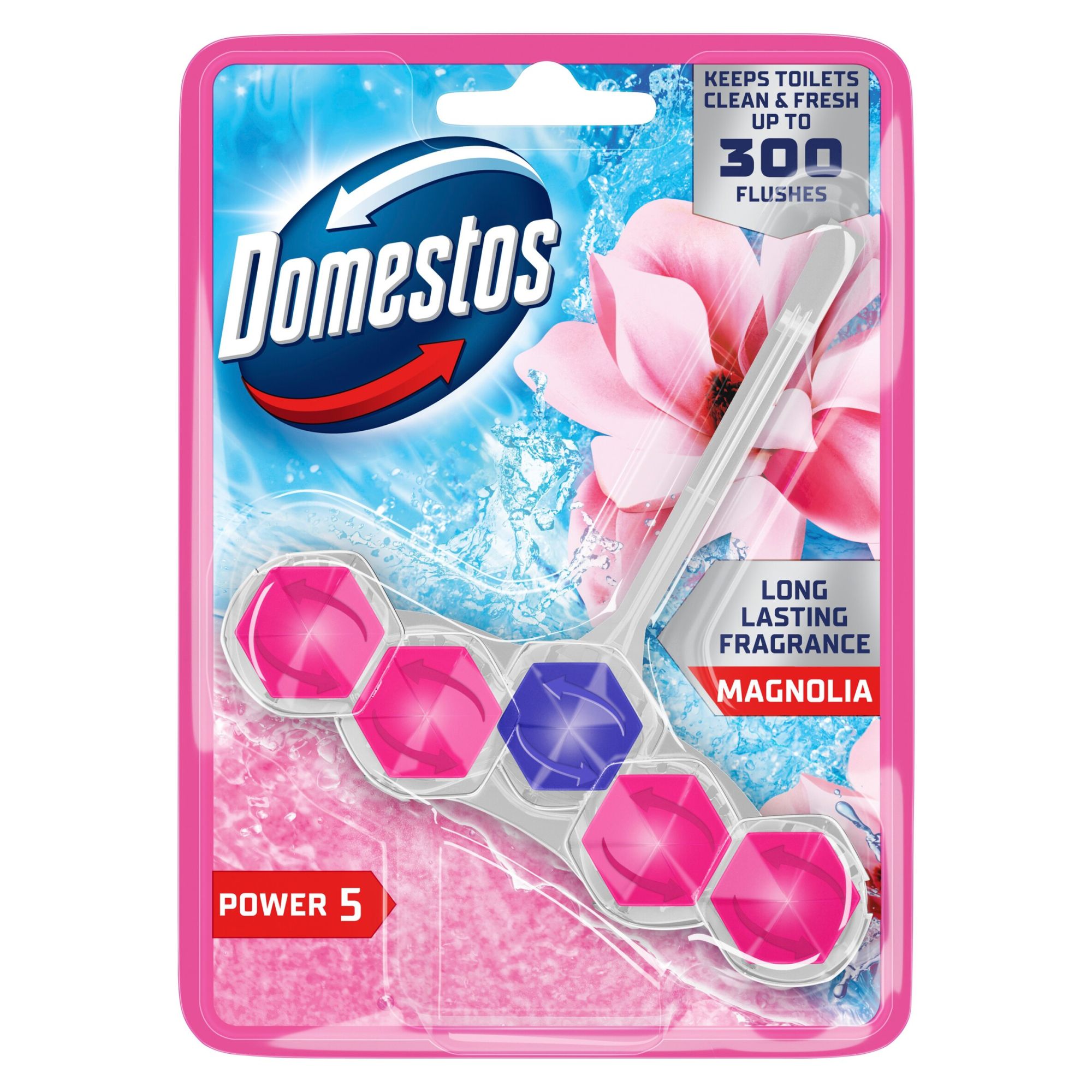Domestos Power 5 Pink Magnolia Toilet block 62g