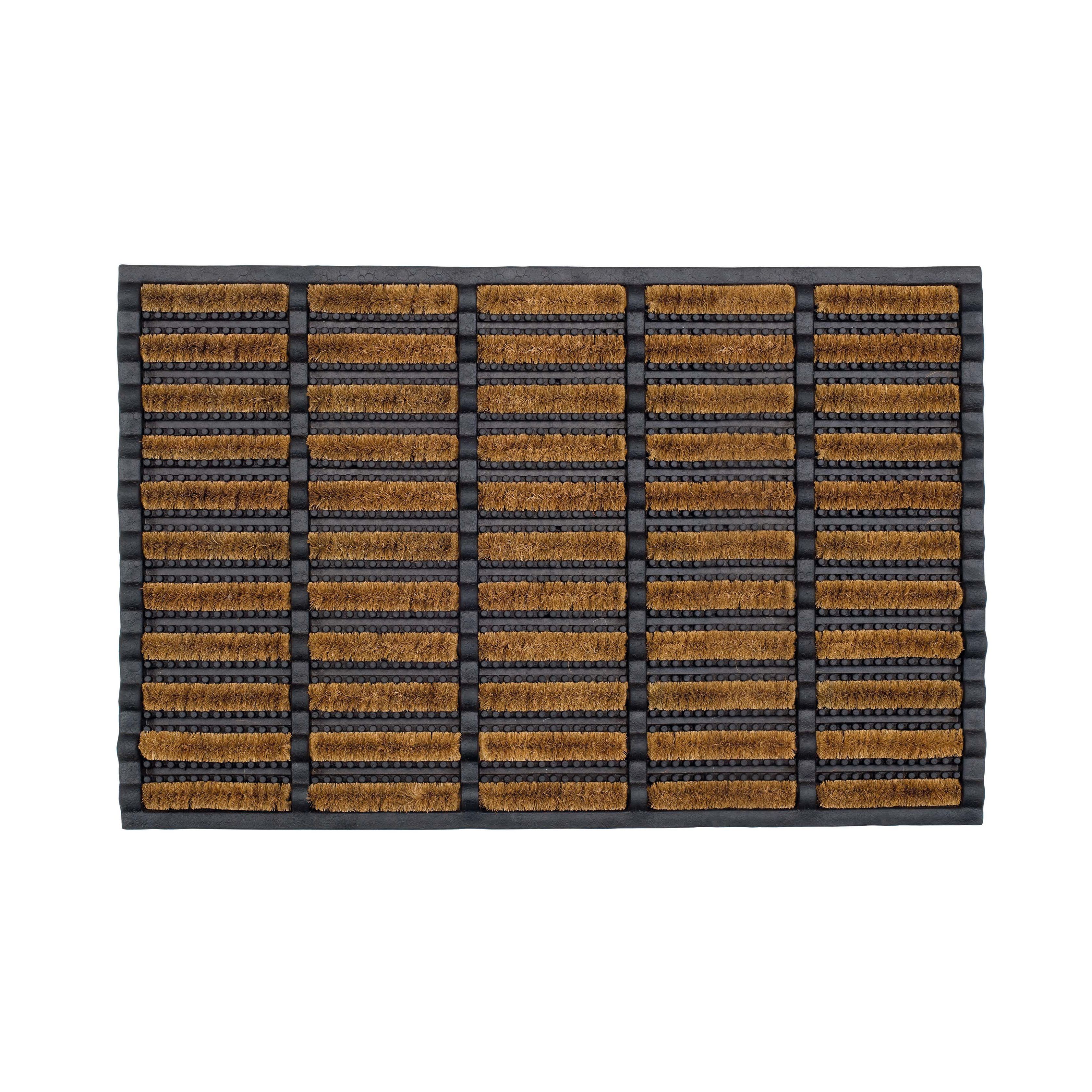 Door Butler Natural & Black Large Indoor & outdoor Mat, (L)90cm x (W)60cm