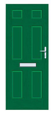 Downing Green GRP External Front door & frame, (H)2055mm (W)920mm | DIY ...