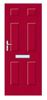 Downing Red External Front door & frame, (H)2055mm (W)920mm