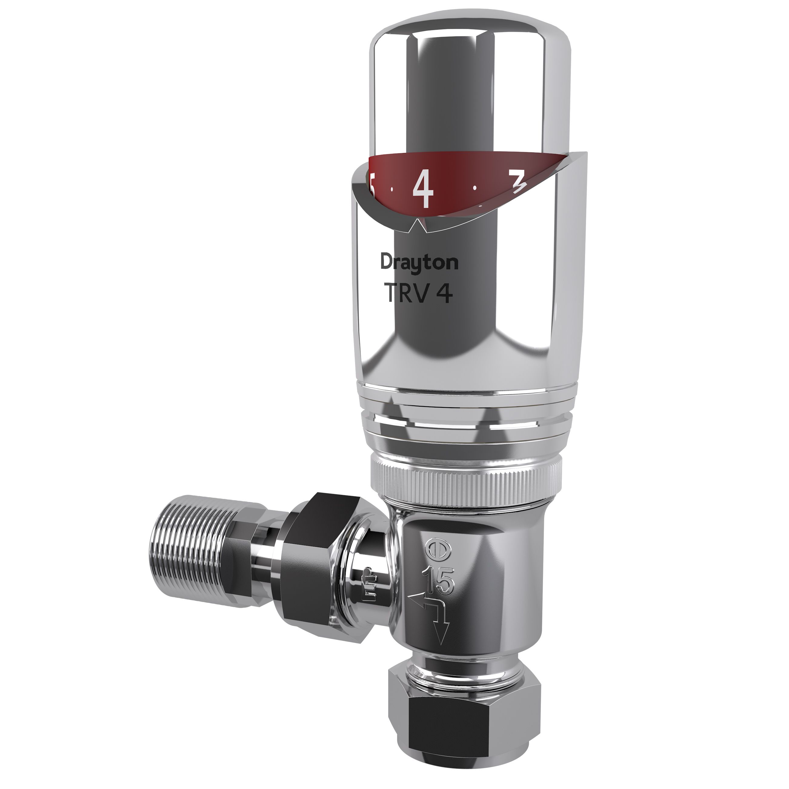 Drayton 07 05 174 Polished Chrome effect Angled Radiator valve ...