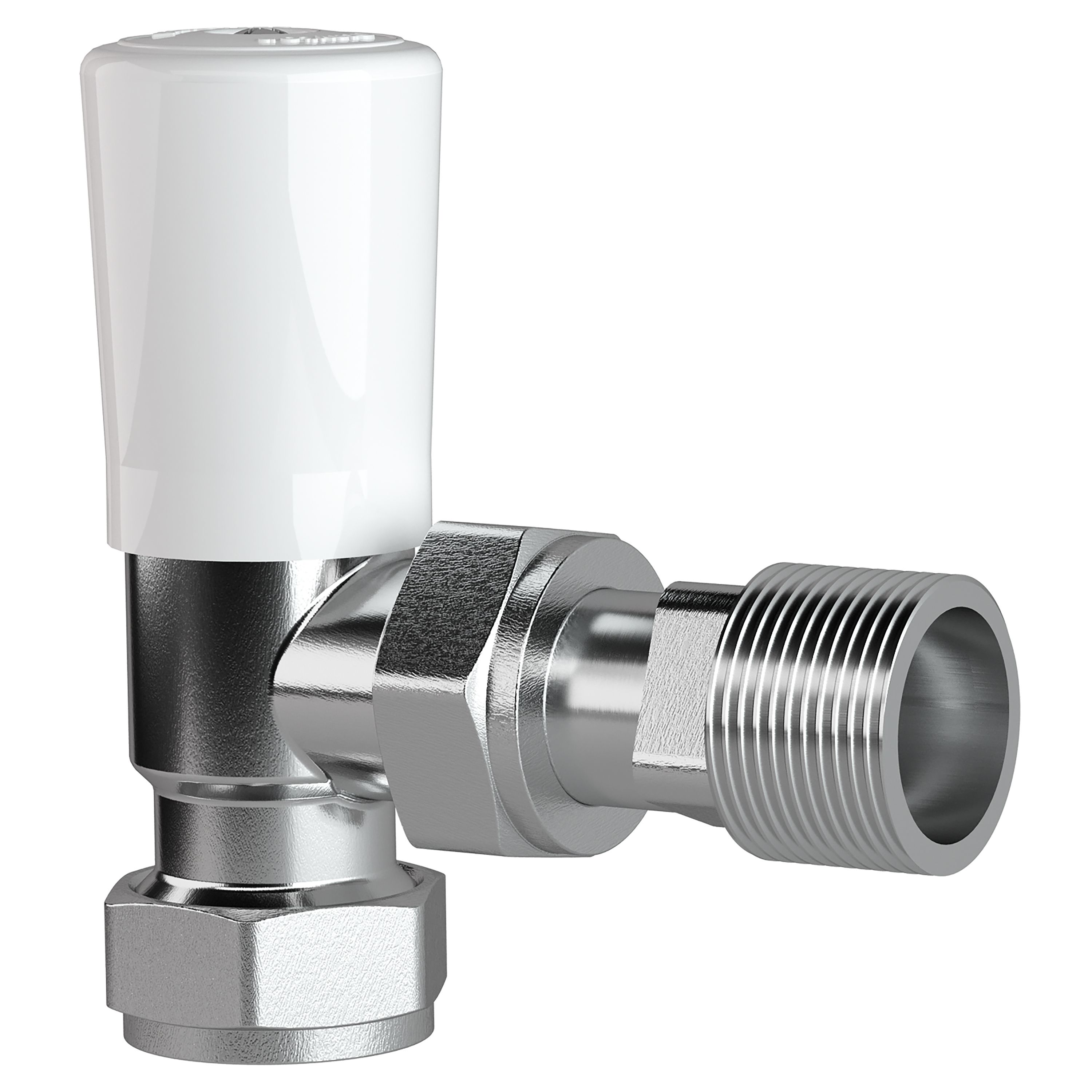 Drayton 08 09 260 White Angled Radiator valve & lockshield (Dia)15mm