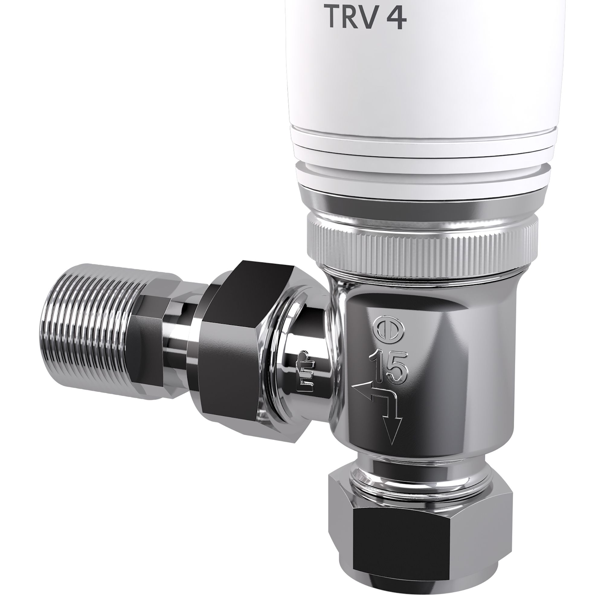 Drayton Angled Radiator valve & lockshield
