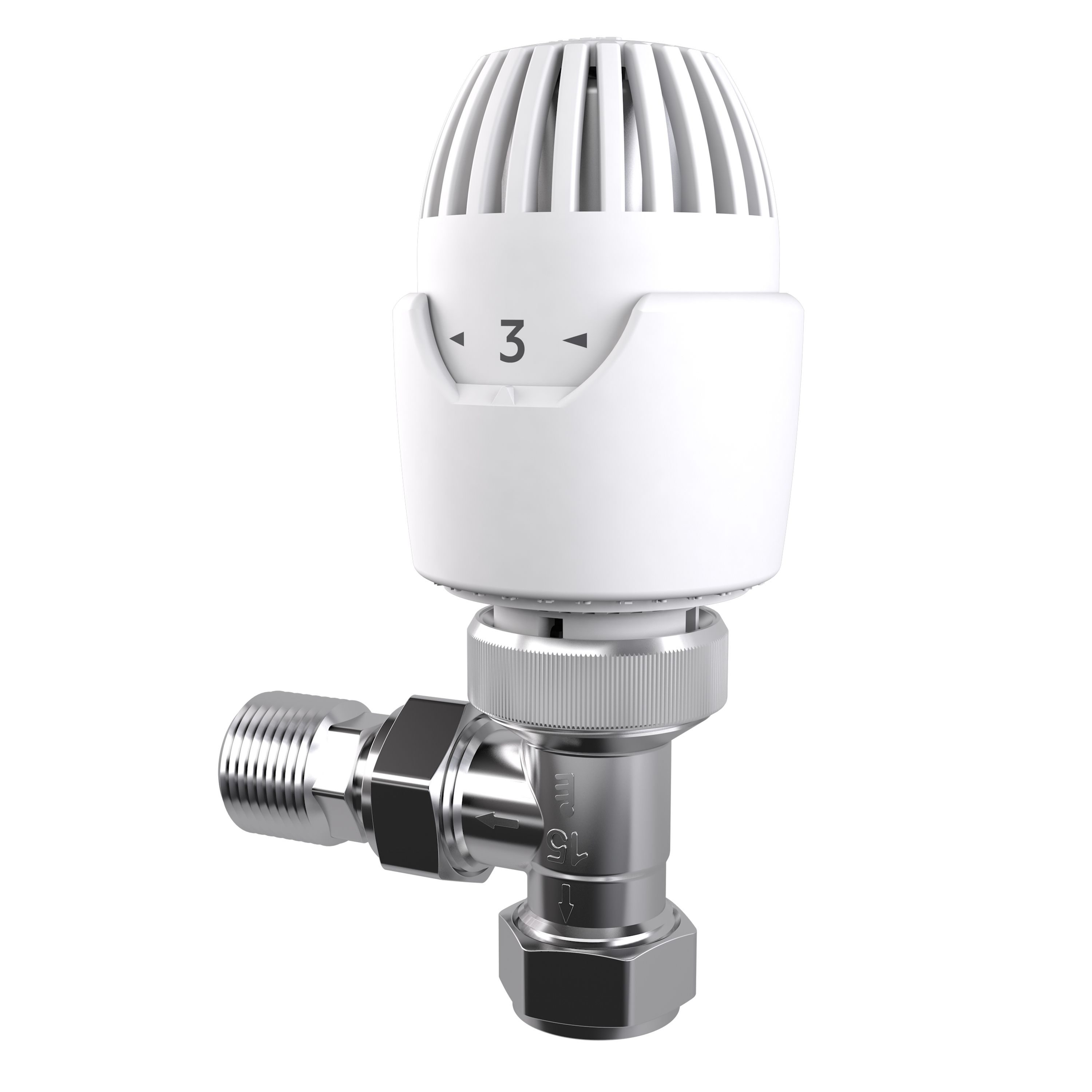 Drayton RT212 White Angled Radiator valve (Dia)10mm