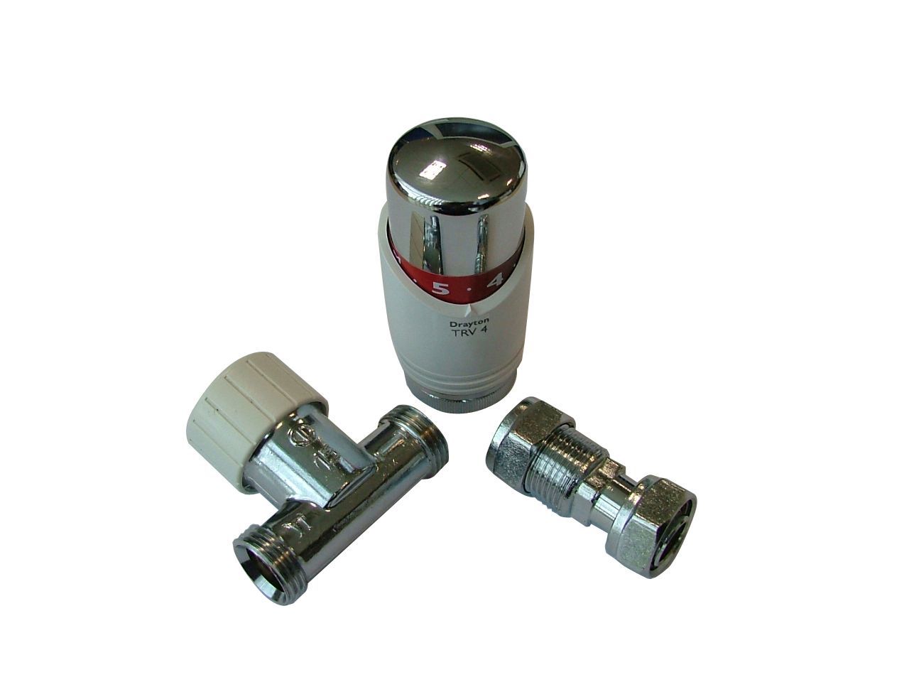 Drayton TRV4 TRV4-STC White Chrome-plated Straight Thermostatic ...