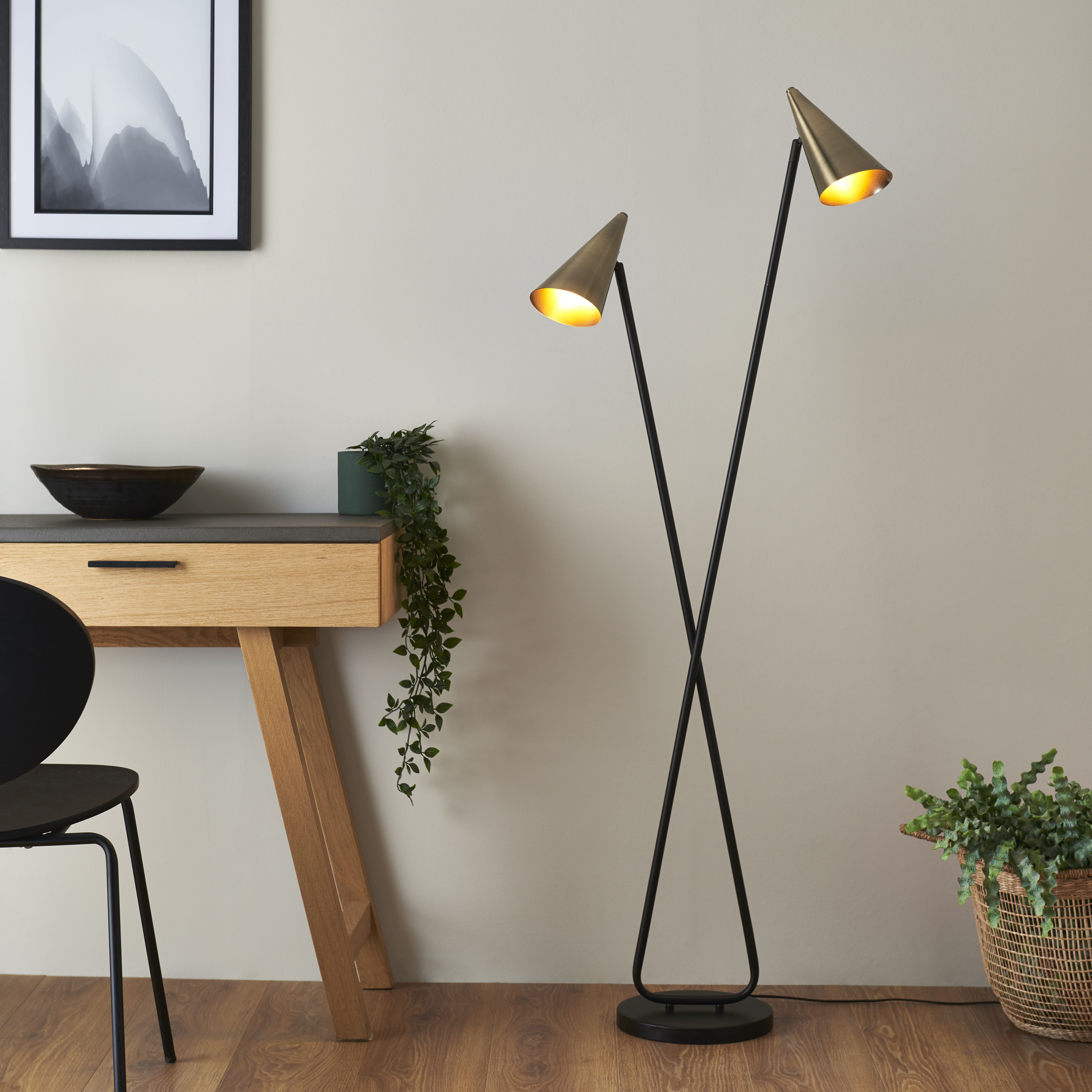 Dual modern Matt LED Floor lamp | DIY at B&Q