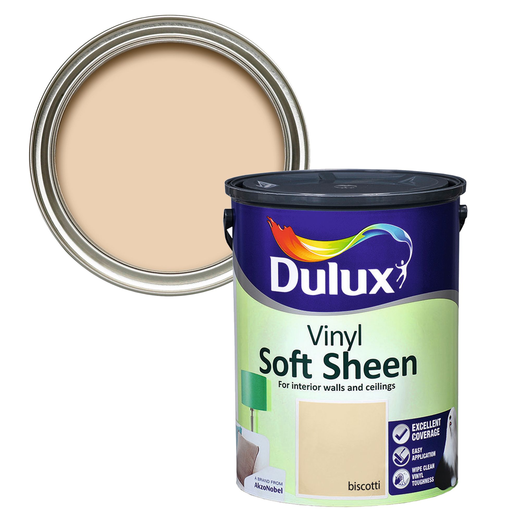 Dulux Biscotti Soft sheen Wall & ceiling Emulsion paint, 5L