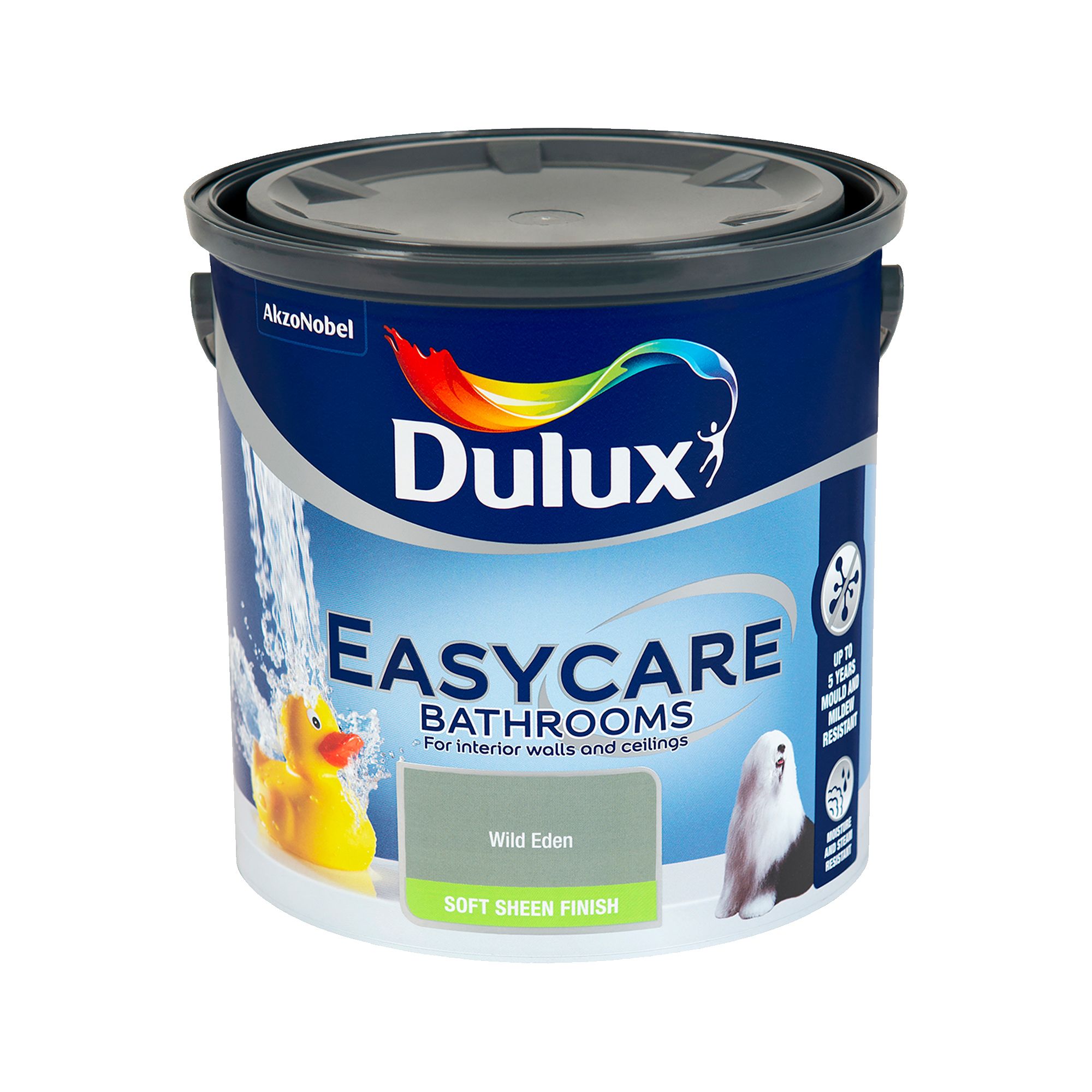 Dulux Easycare Bathrooms Bathroom Wild eden Soft sheen Wall & ceiling ...