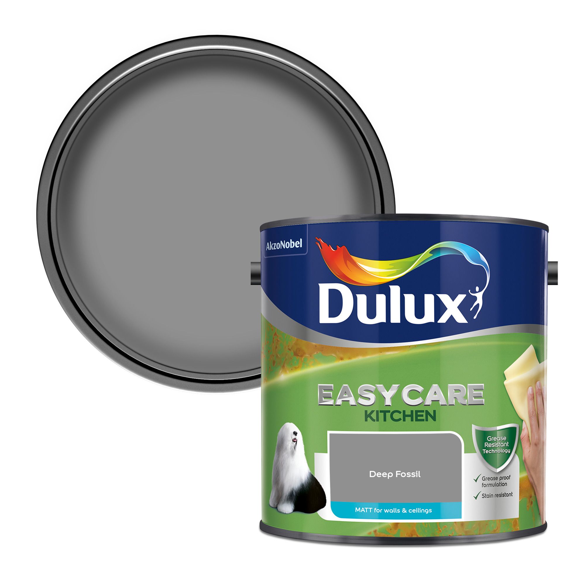 Dulux Easycare Deep fossil Matt Emulsion paint, 2.5L | DIY at B&Q