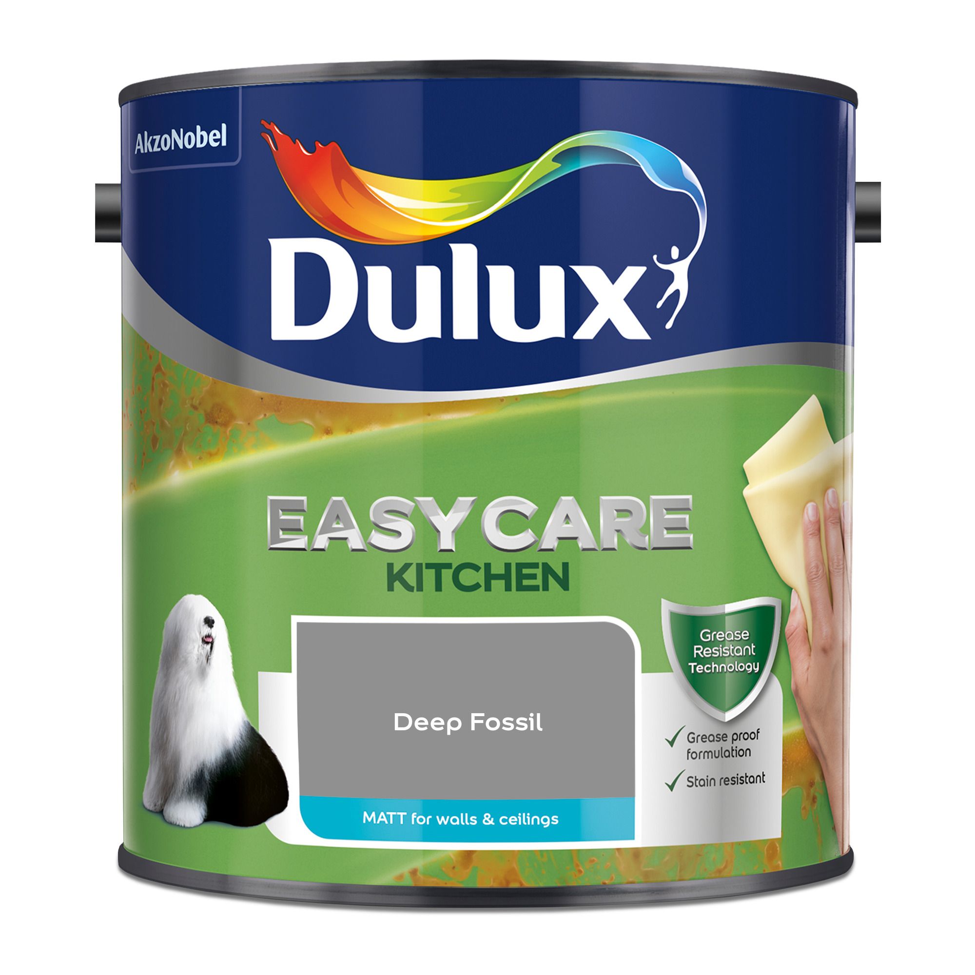 Dulux Easycare Deep fossil Matt Emulsion paint, 2.5L