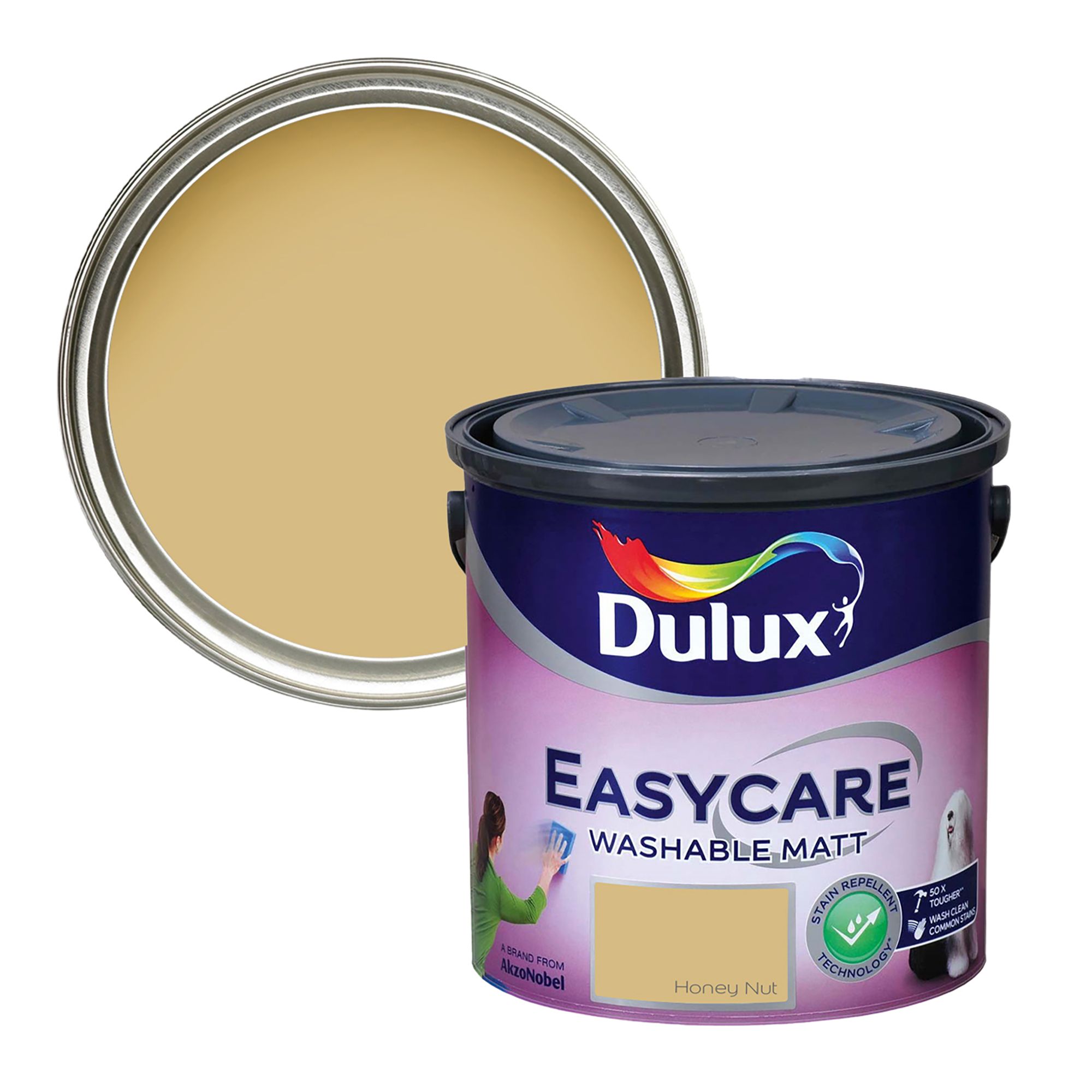 Dulux Easycare Honey Nut Matt Wall paint, 2.5L
