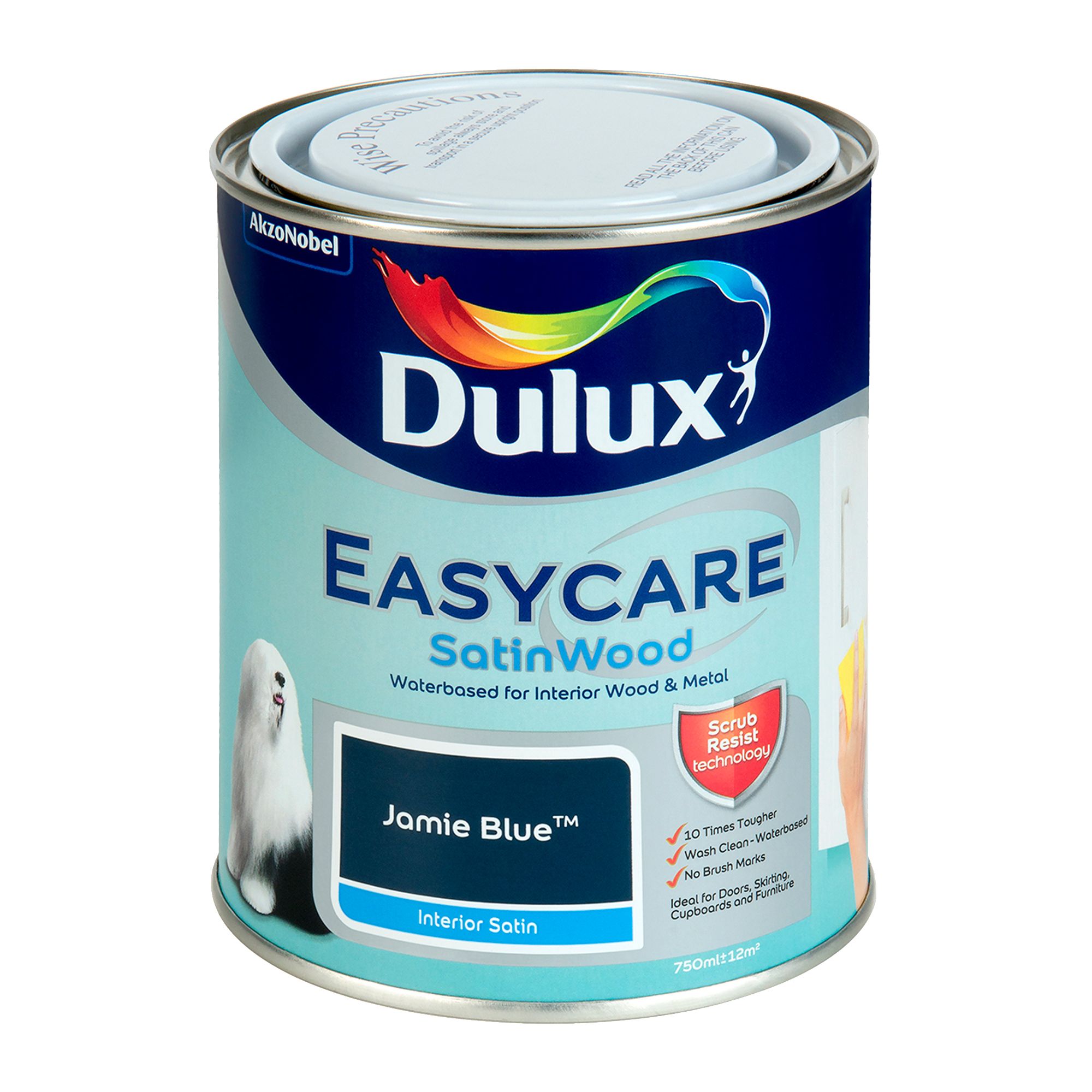 Dulux Easycare Jamie blue Satinwood Metal & wood paint, 750ml