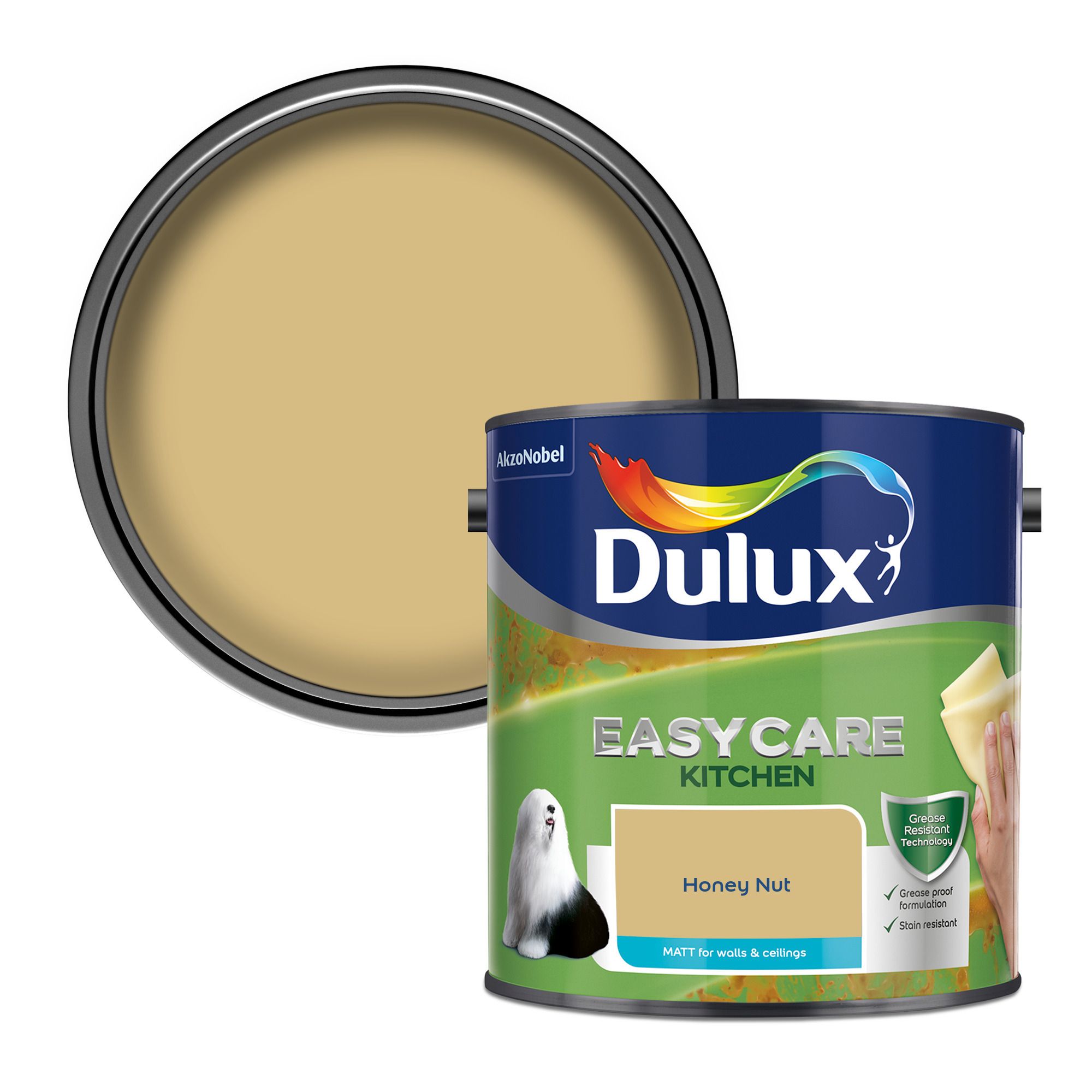 Dulux Easycare Kitchen Honey Nut Matt Wall paint, 2.5L | DIY at B&Q