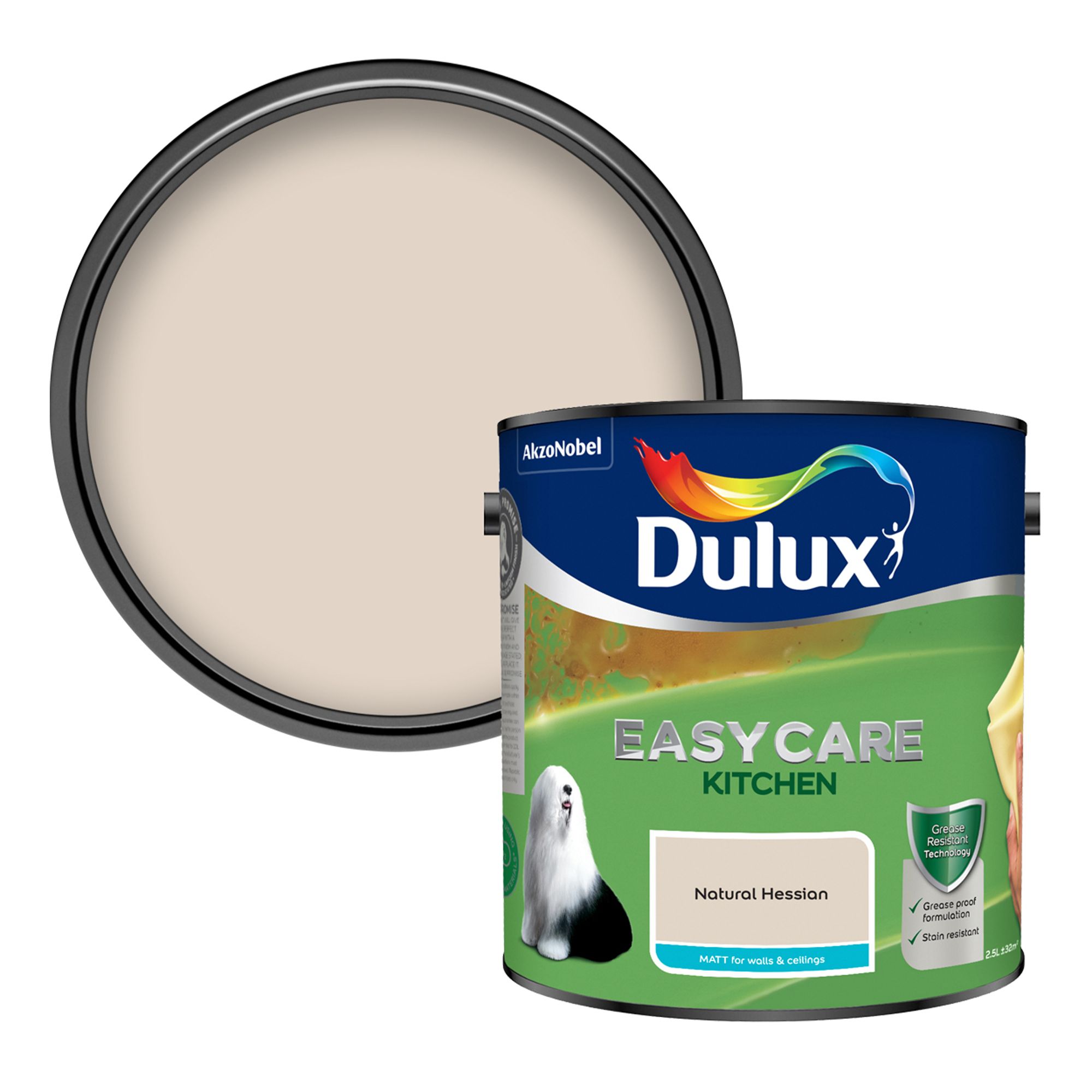 Dulux Easycare Kitchen Natural Hessian Matt Wall & ceiling Emulsion ...