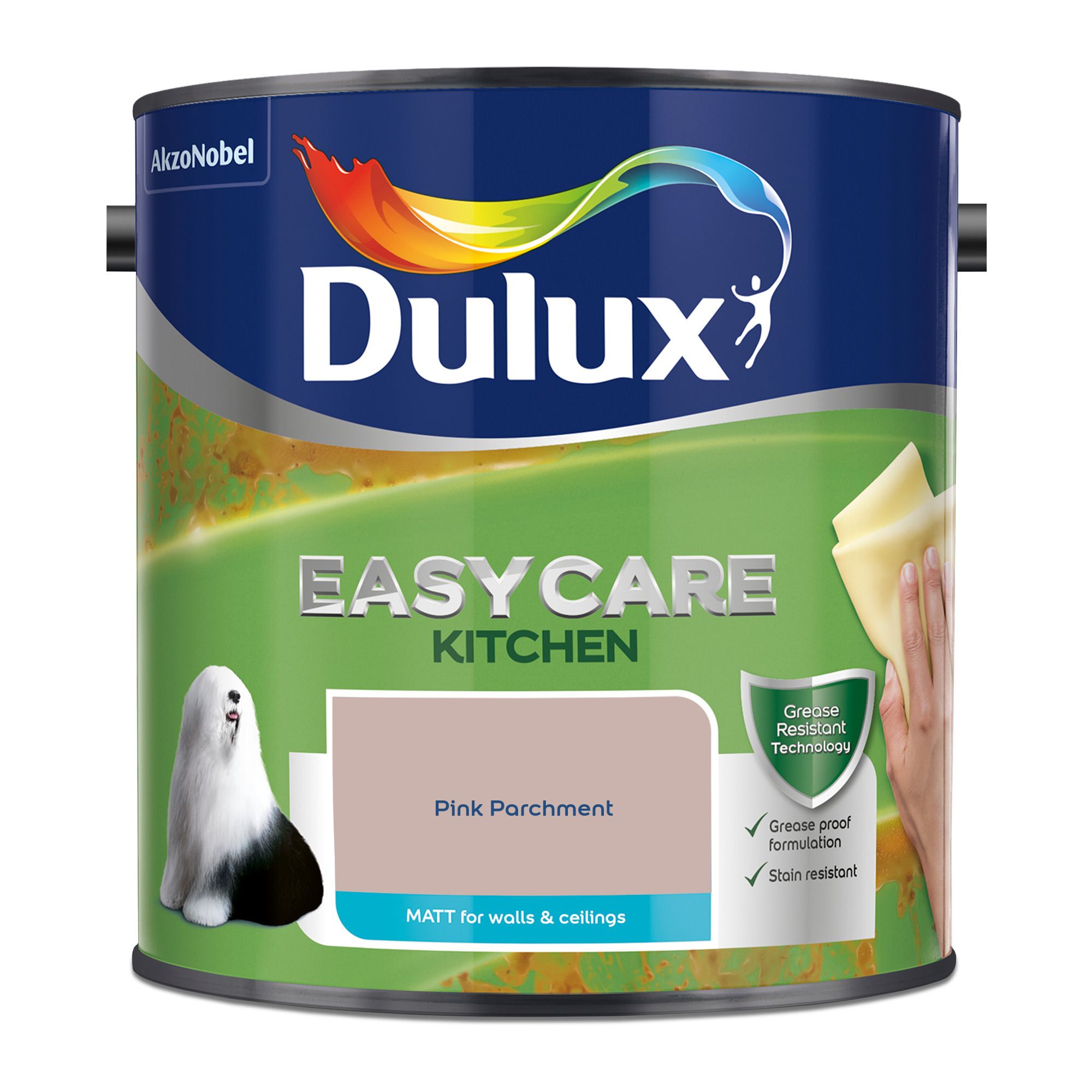 Dulux Easycare Kitchen Pink Parchment Matt Wall paint, 2.5L | DIY at B&Q