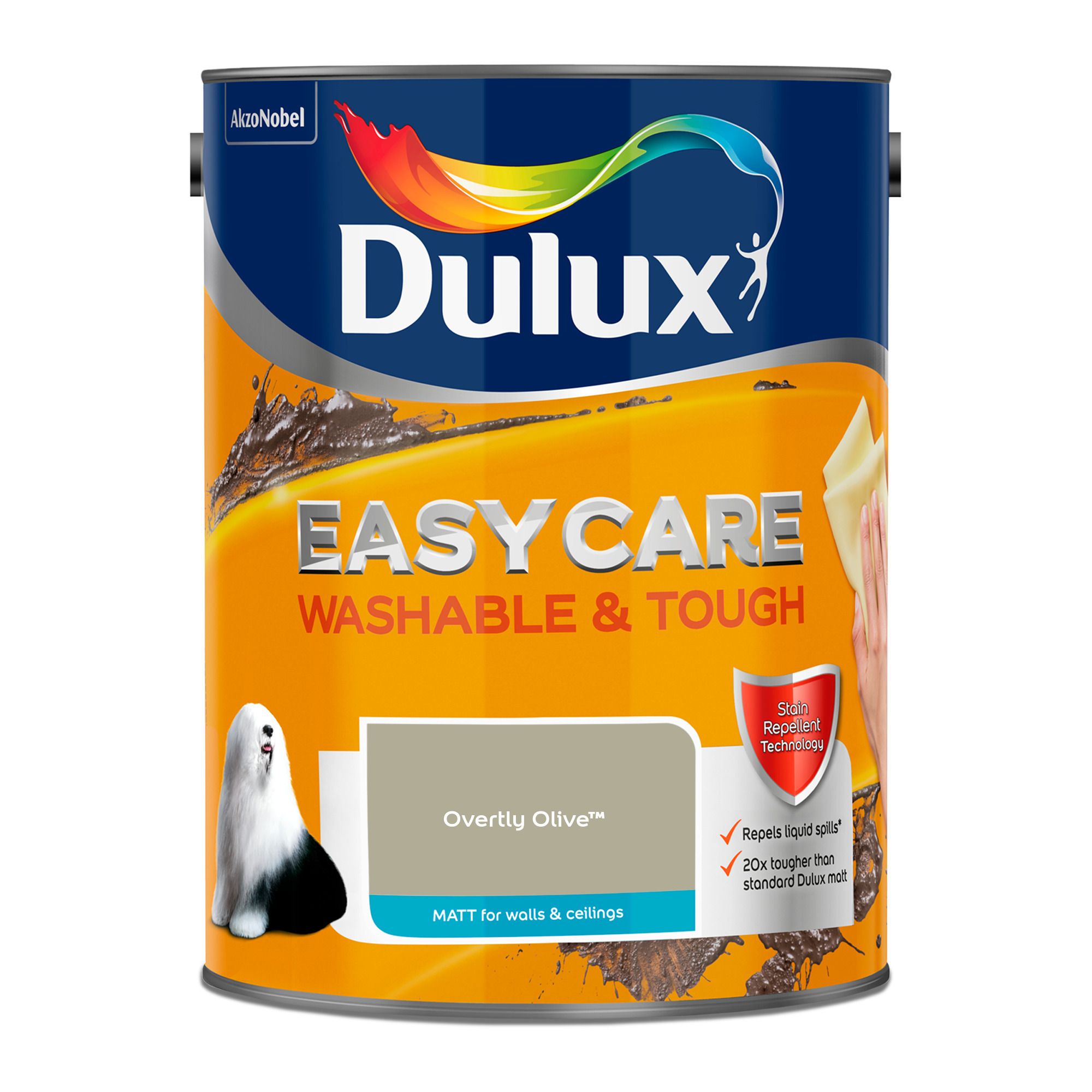 Buy Dulux Easycare Overtly Olive Matt Wall paint, 5L | DIY at B&Q