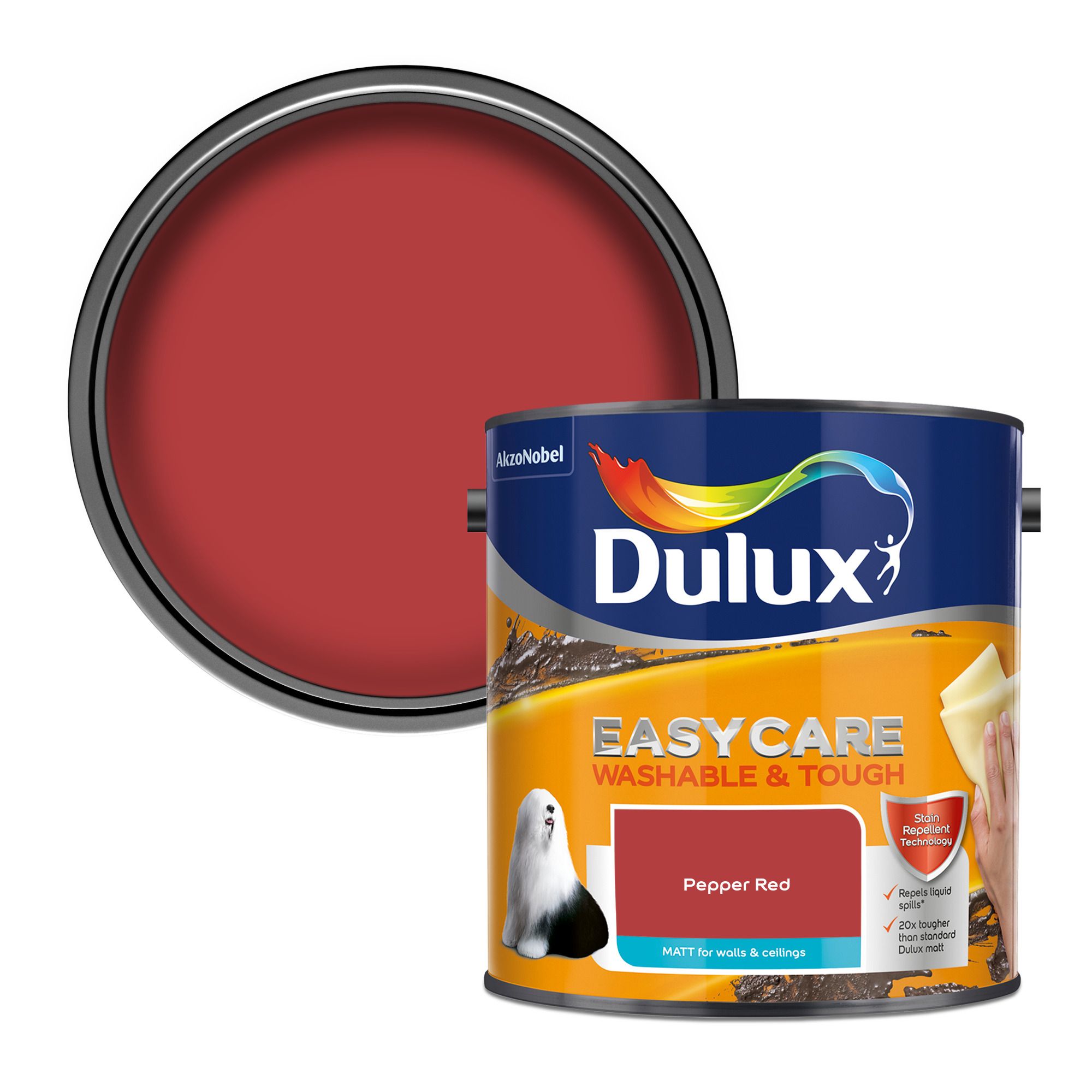 Dulux Easycare Pepper red Matt Emulsion paint, 2.5L | DIY at B&Q