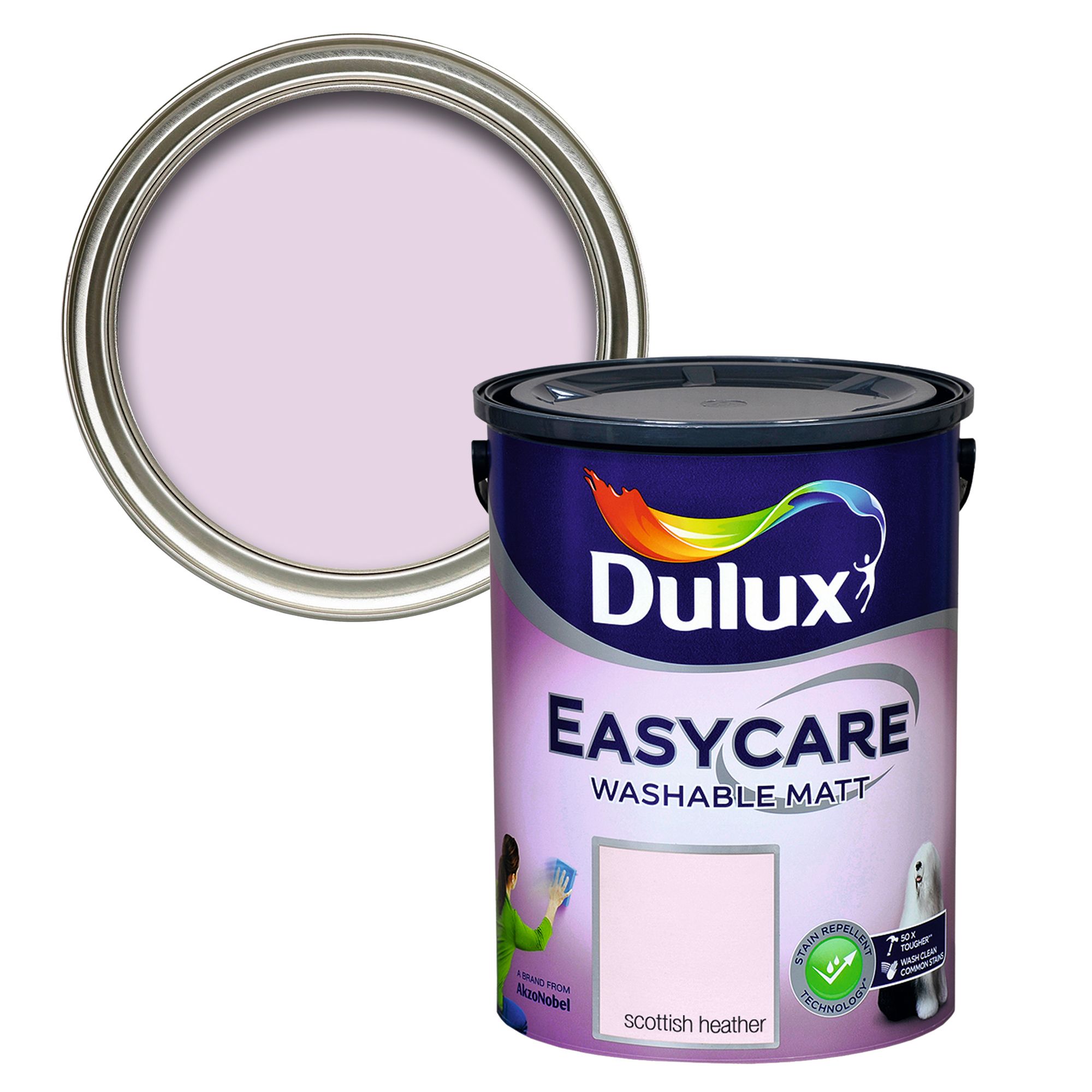 Dulux Easycare Scottish heather Flat matt Emulsion paint, 5L | DIY at B&Q