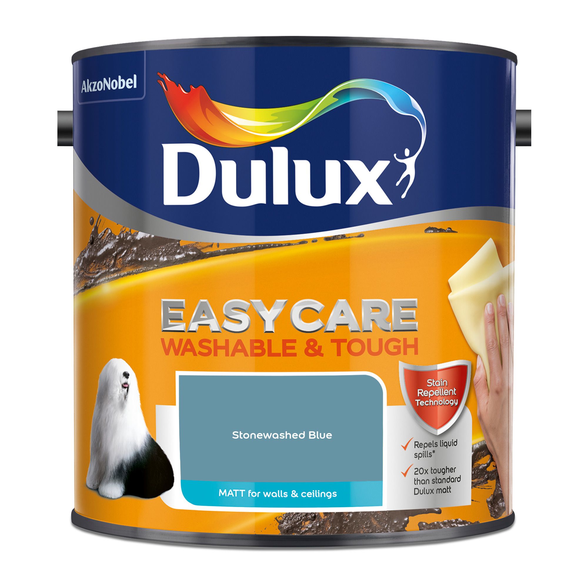 Dulux Easycare Stonewashed Blue Matt Wall paint, 2.5L | DIY at B&Q