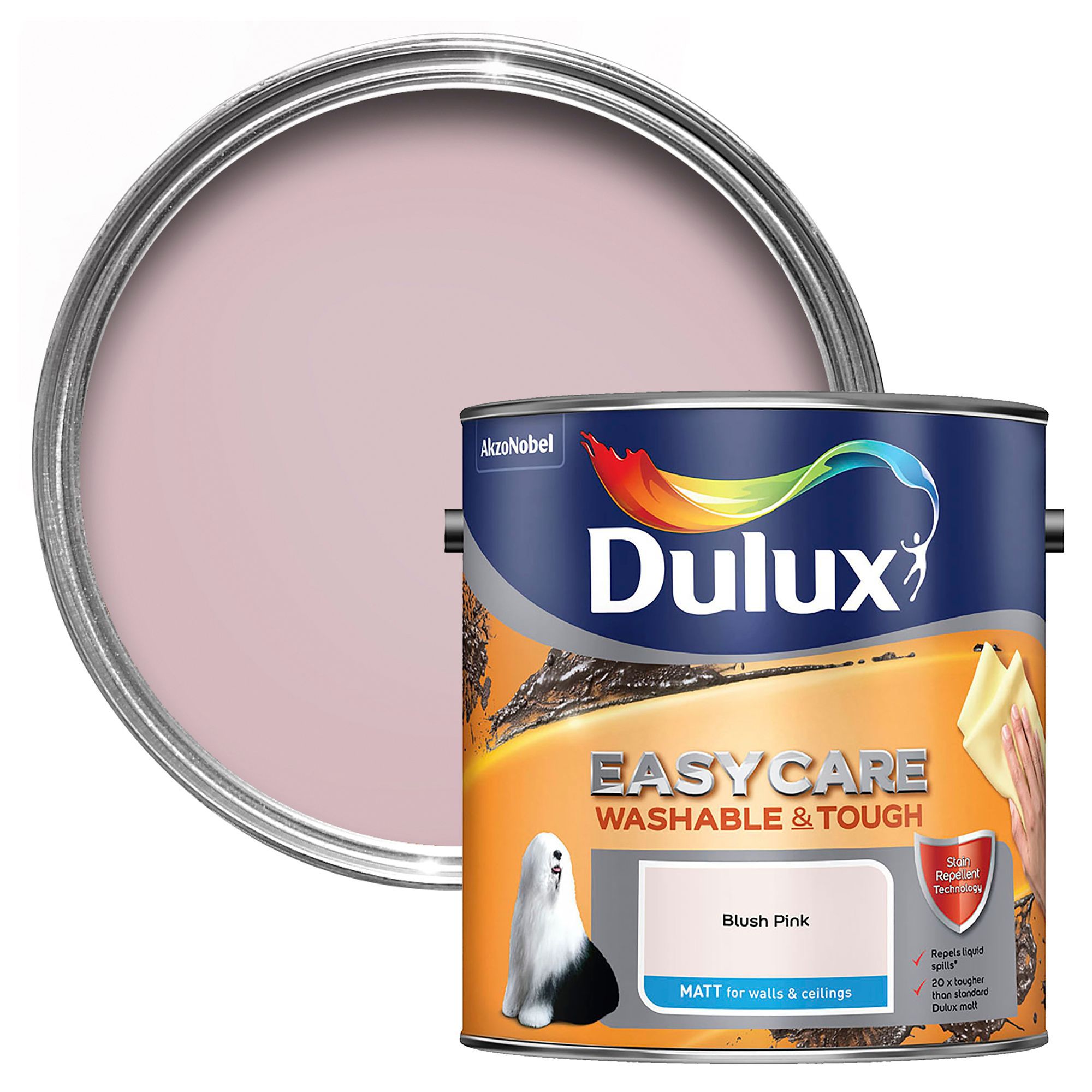 Dulux Easycare Washable & Tough Blush pink Matt Wall & ceiling Emulsion ...