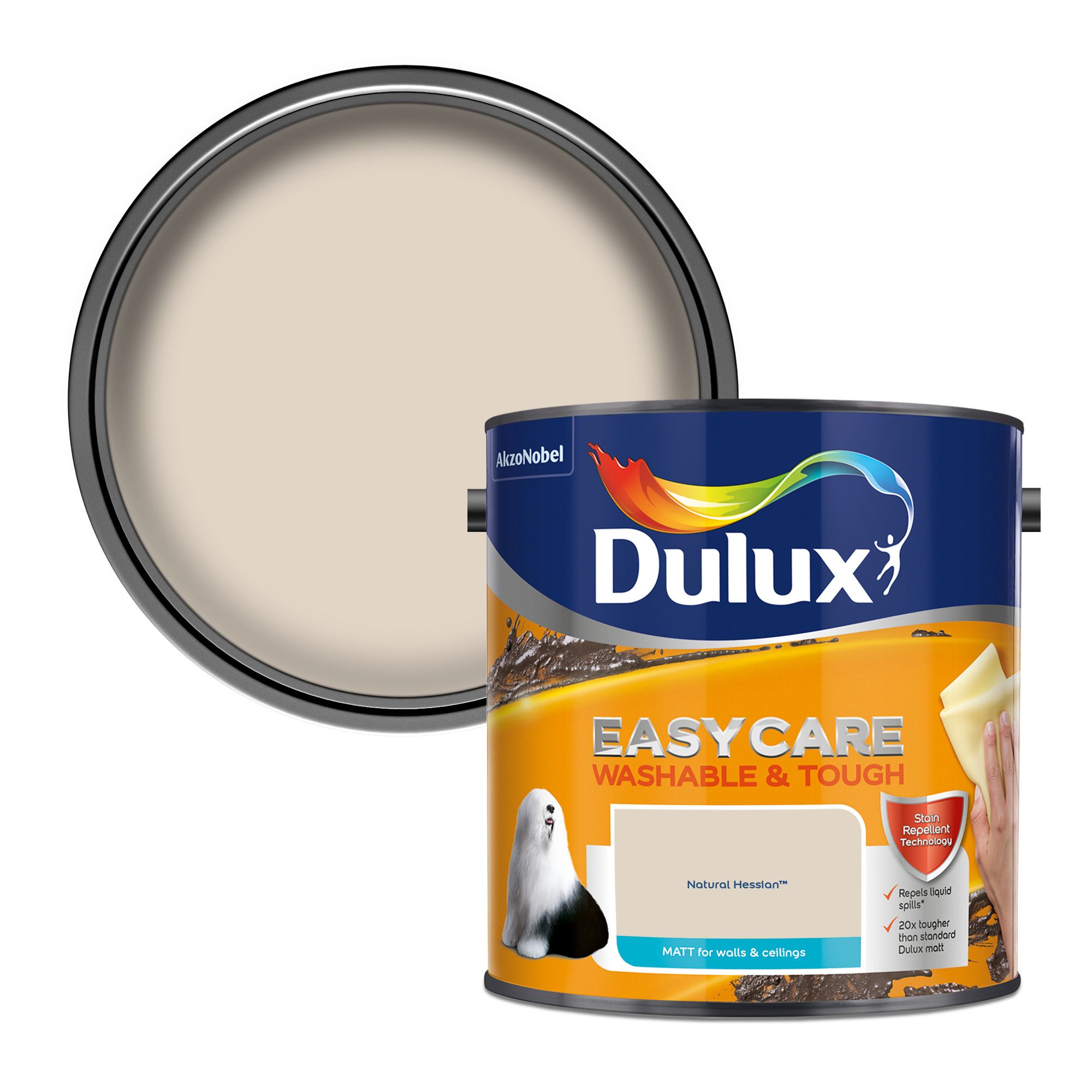 Dulux Easycare Washable & Tough Natural hessian Matt Wall & ceiling ...