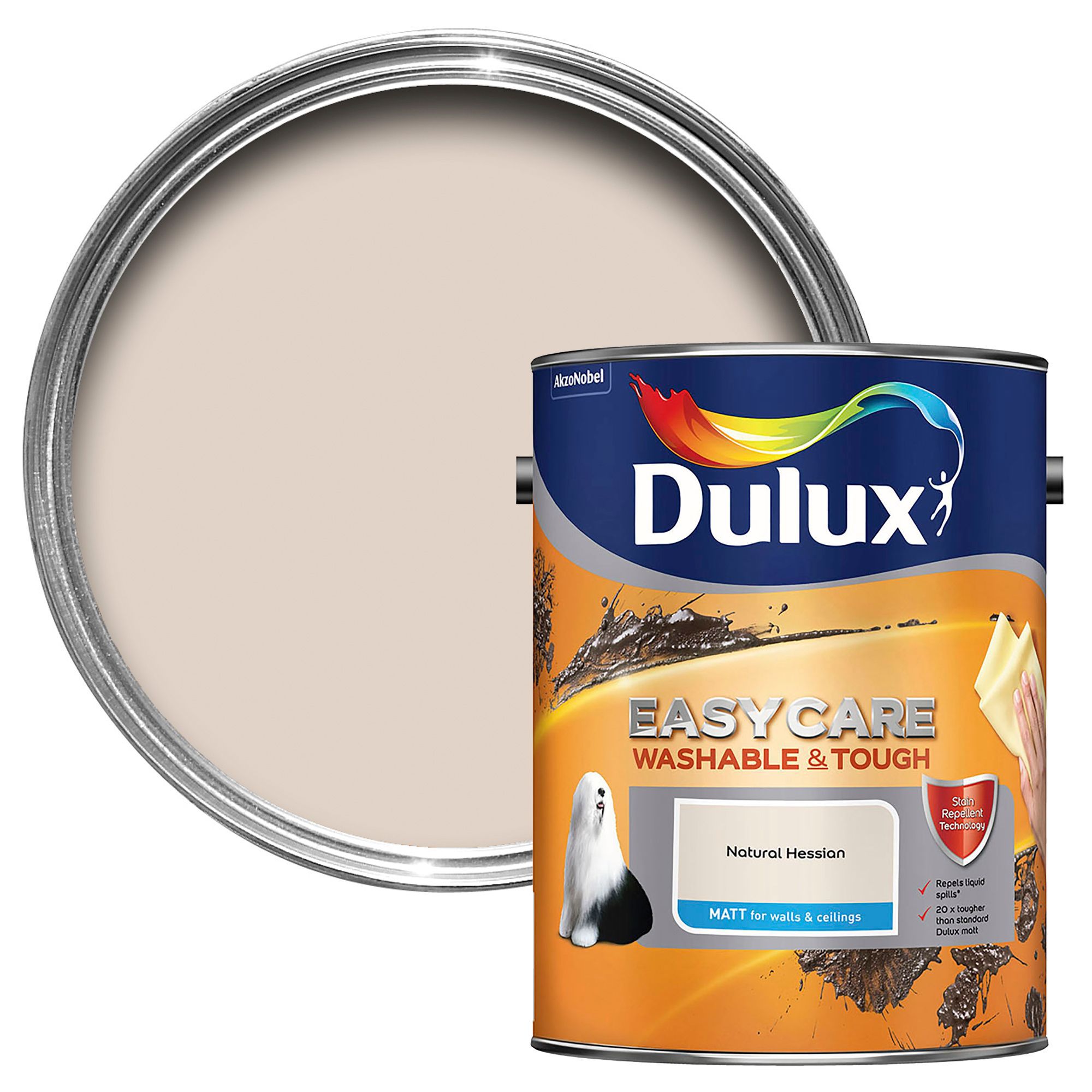 Dulux Easycare Washable & Tough Natural hessian Matt Wall & ceiling ...