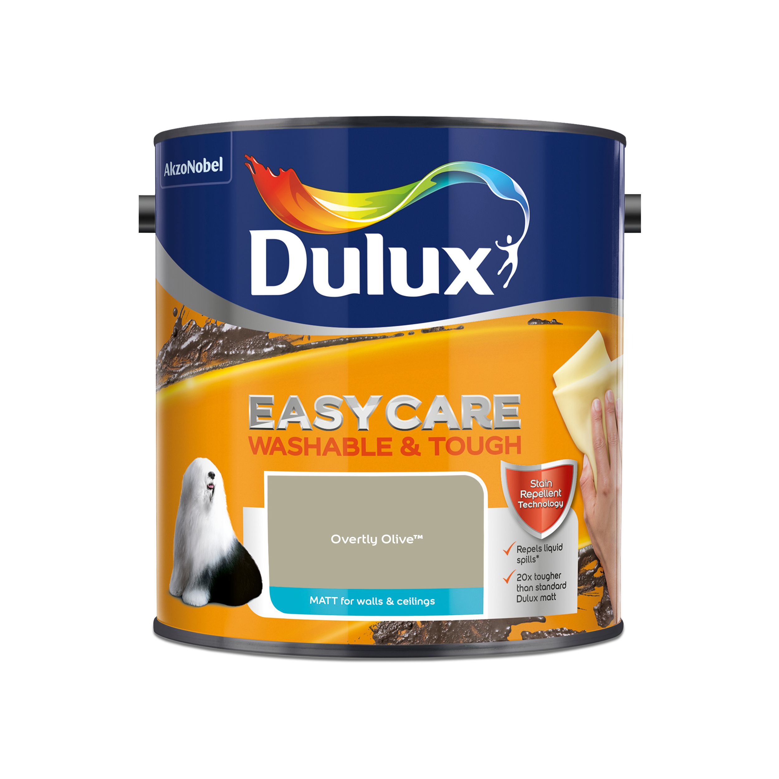 Dulux Easycare Washable & Tough Overtly olive Matt Wall & ceiling ...