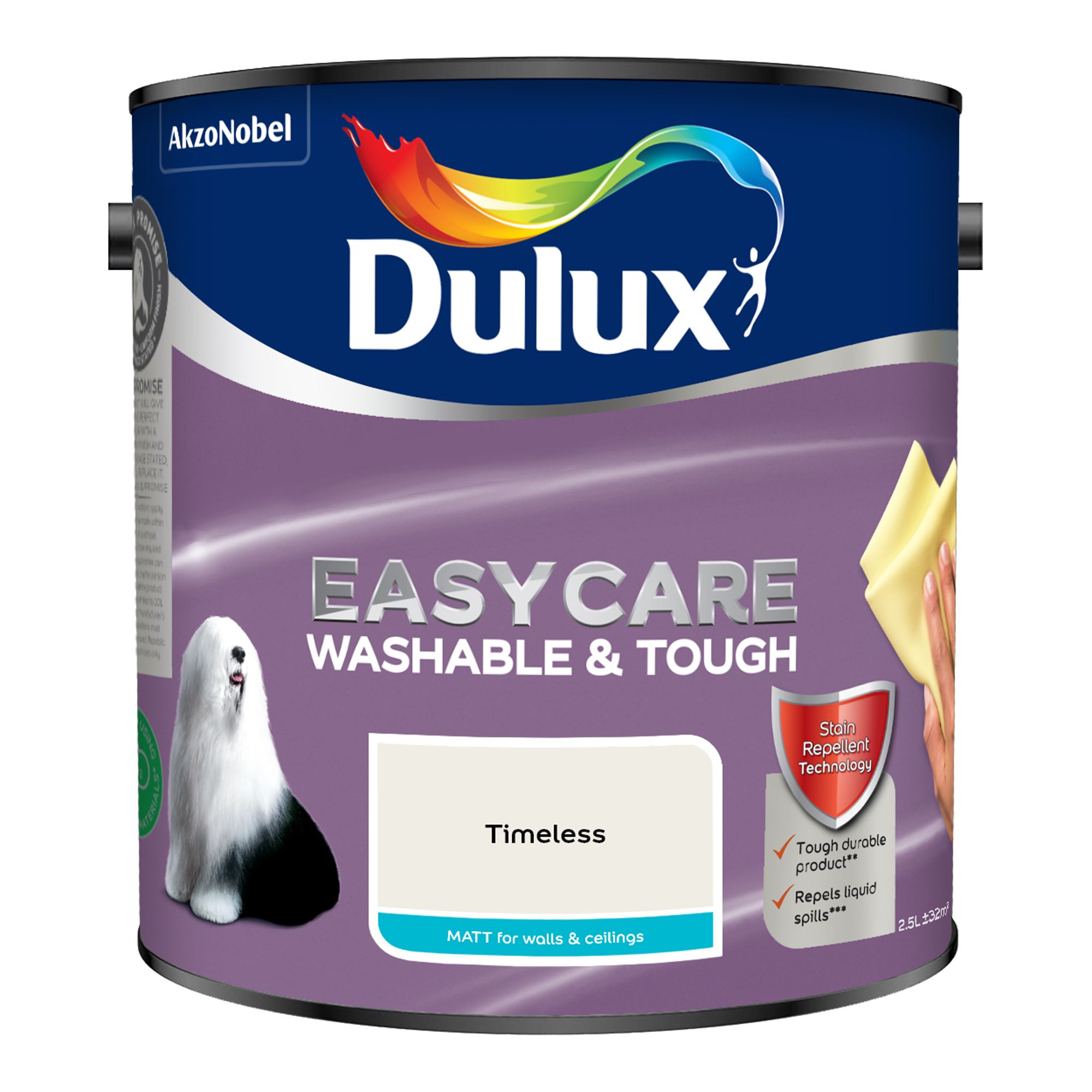 Dulux Easycare Washable & Tough Timeless Matt Wall & ceiling Emulsion ...