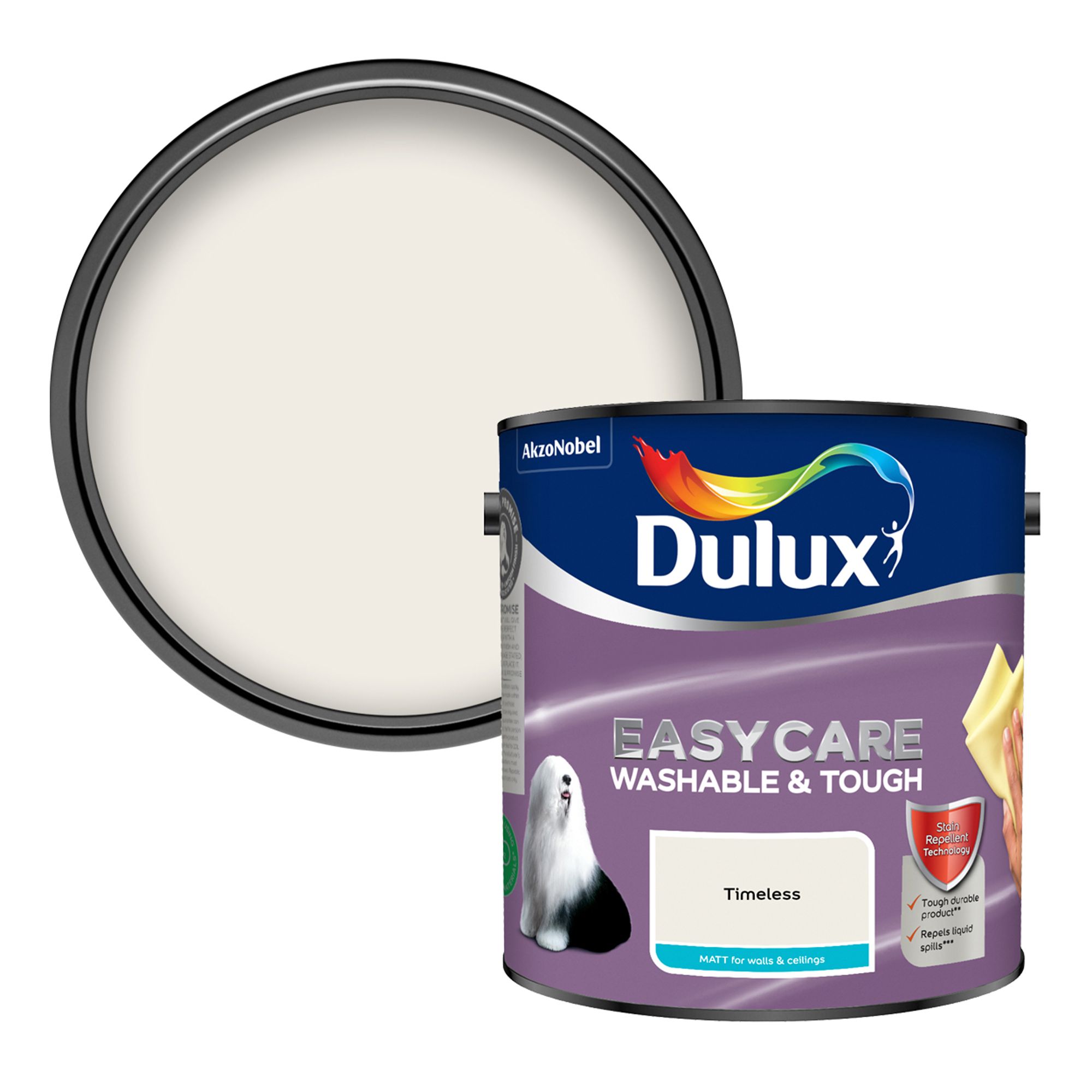 Dulux Easycare Washable & Tough Timeless Matt Wall & ceiling Emulsion ...