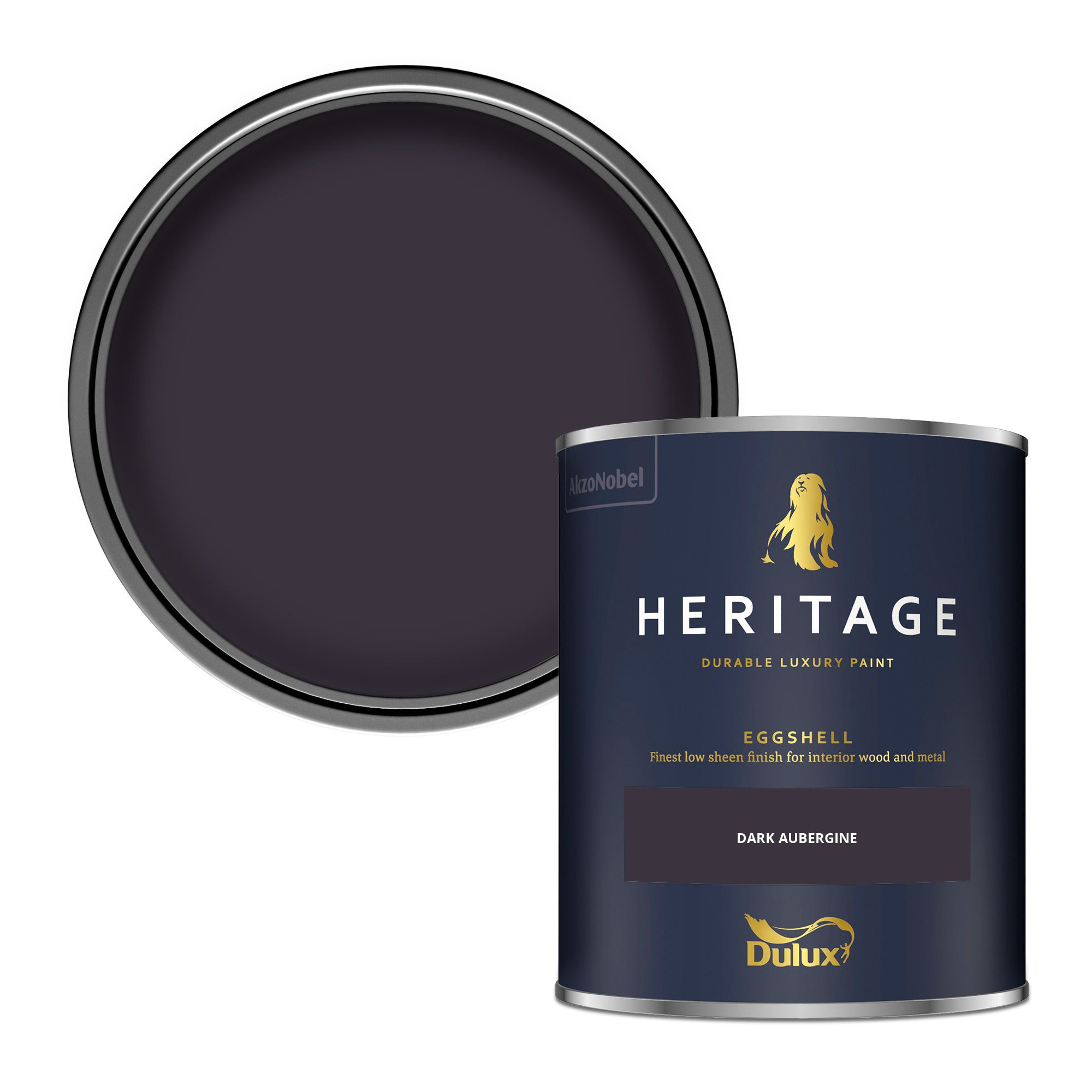 Dulux Heritage Dark Aubergine Eggshell Multi-surface Wall paint, 750ml