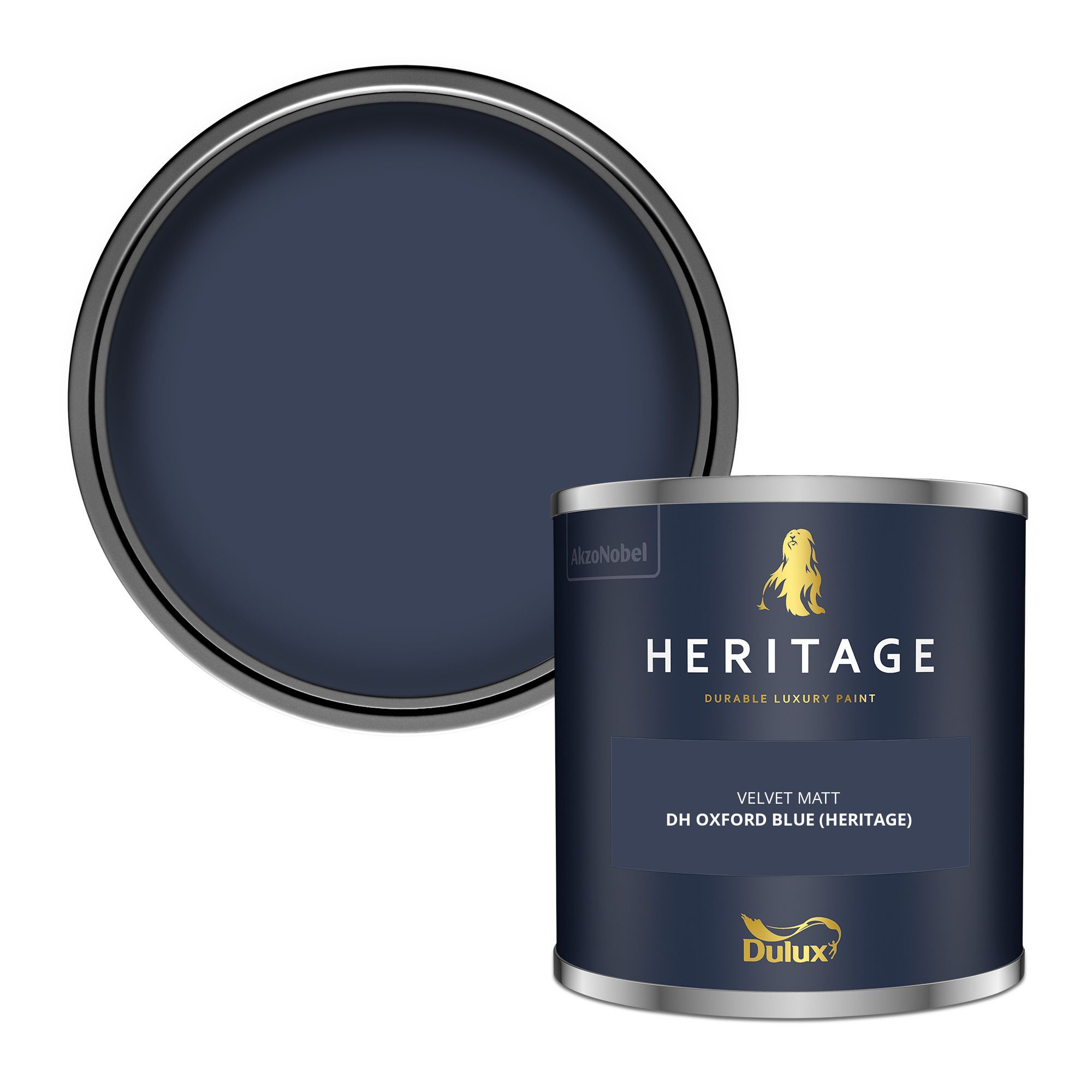 Dulux Heritage DH Oxford Blue Matt Wall paint, 125ml Tester pot