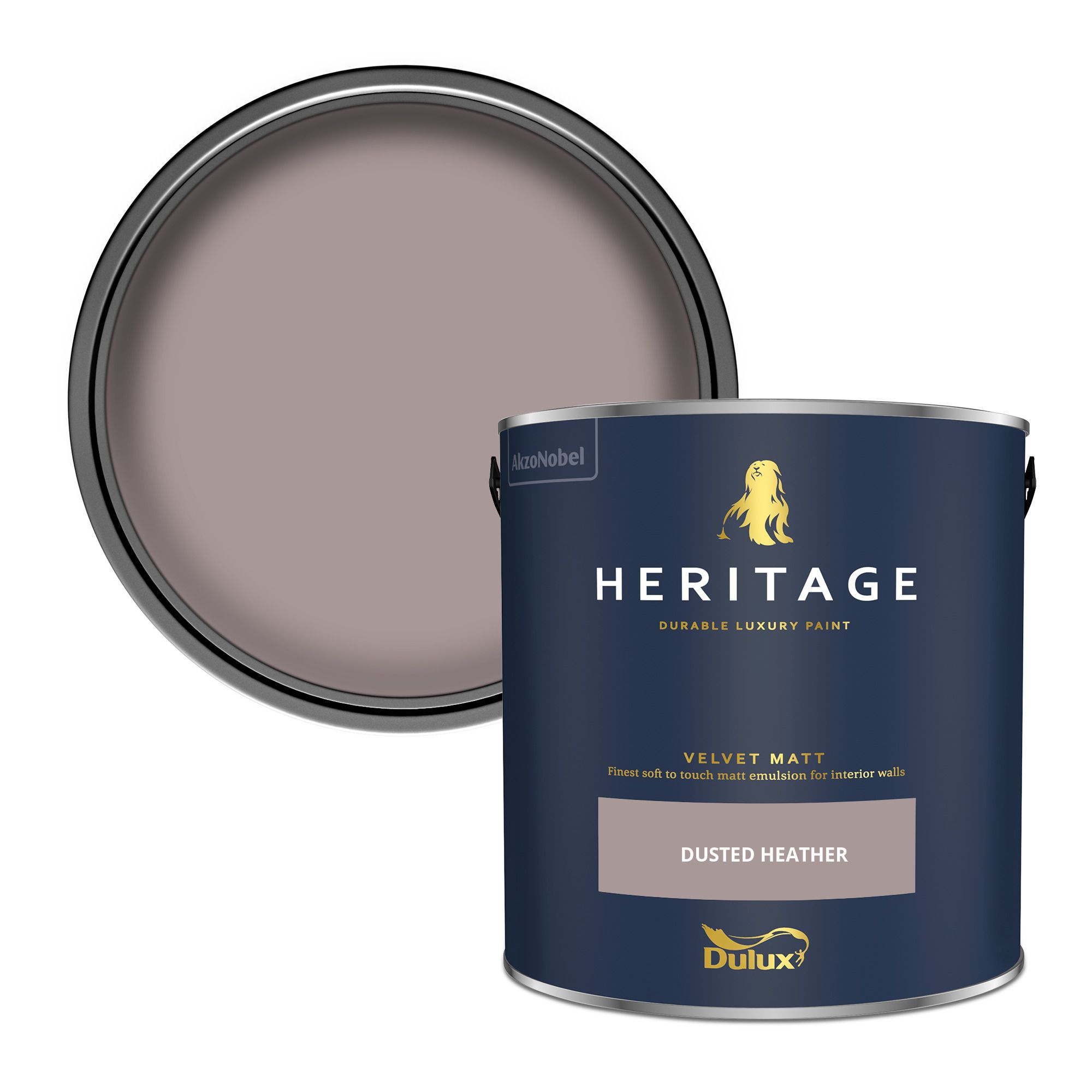 Dulux Heritage Dusted Heather Velvet matt Wall paint, 2.5L