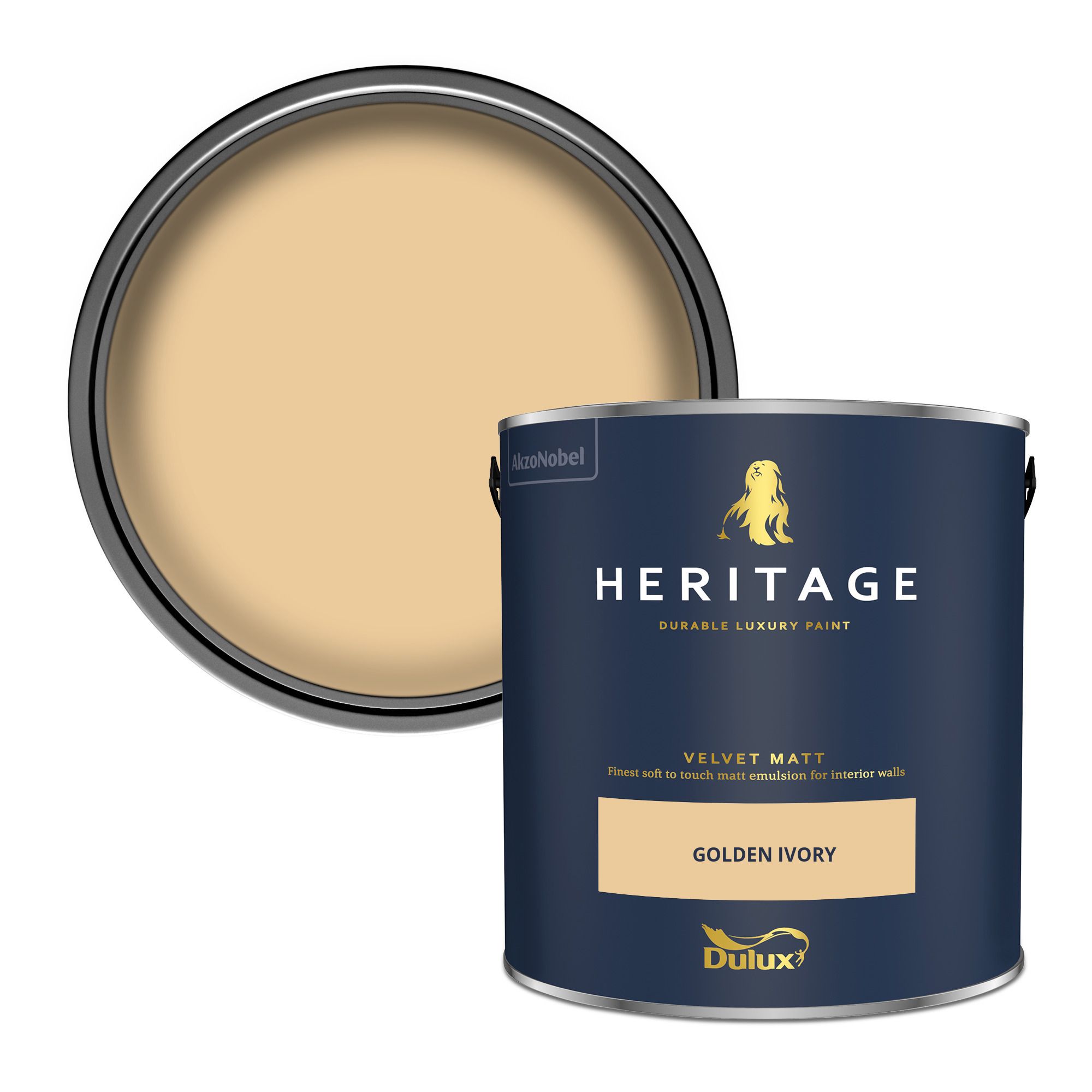Dulux Heritage Golden Ivory Velvet matt Wall paint, 2.5L