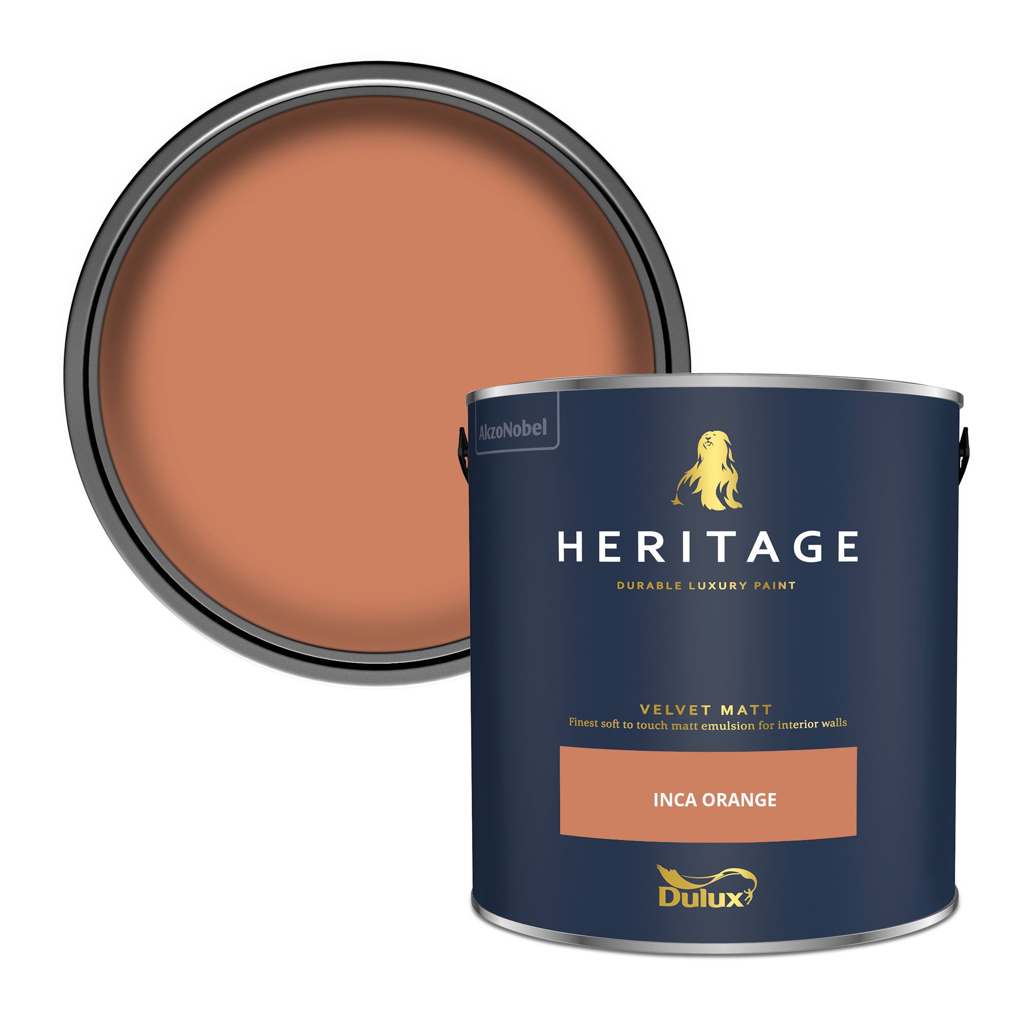 Dulux Heritage Inca Orange Velvet matt Wall paint, 2.5L