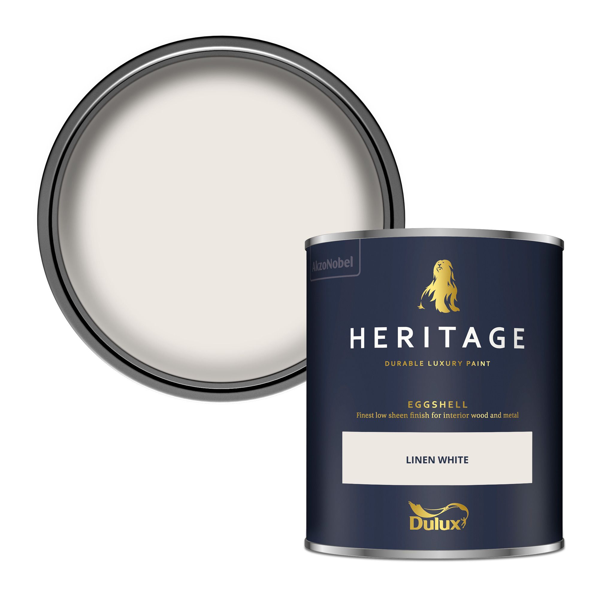 Dulux Heritage Linen White Eggshell Multi-surface Wall paint, 750ml