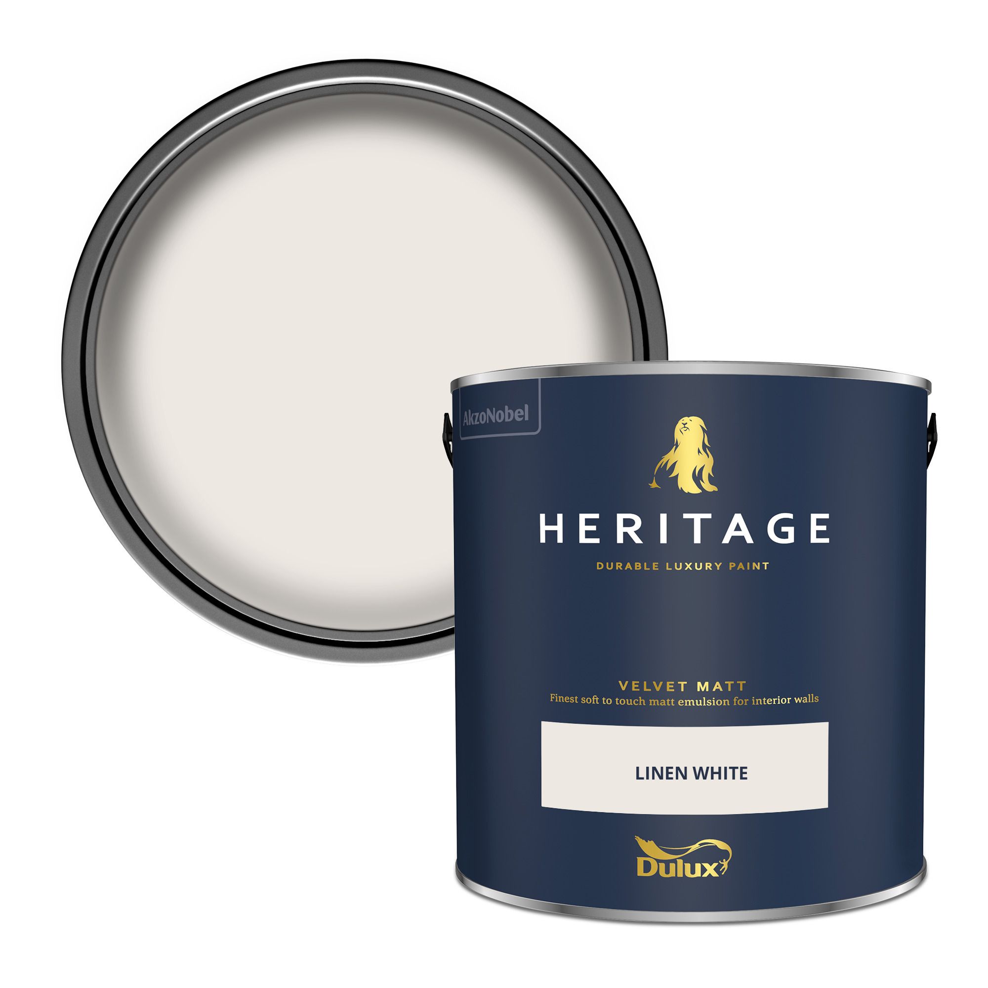 Dulux Heritage Linen White Velvet matt Wall paint, 2.5L