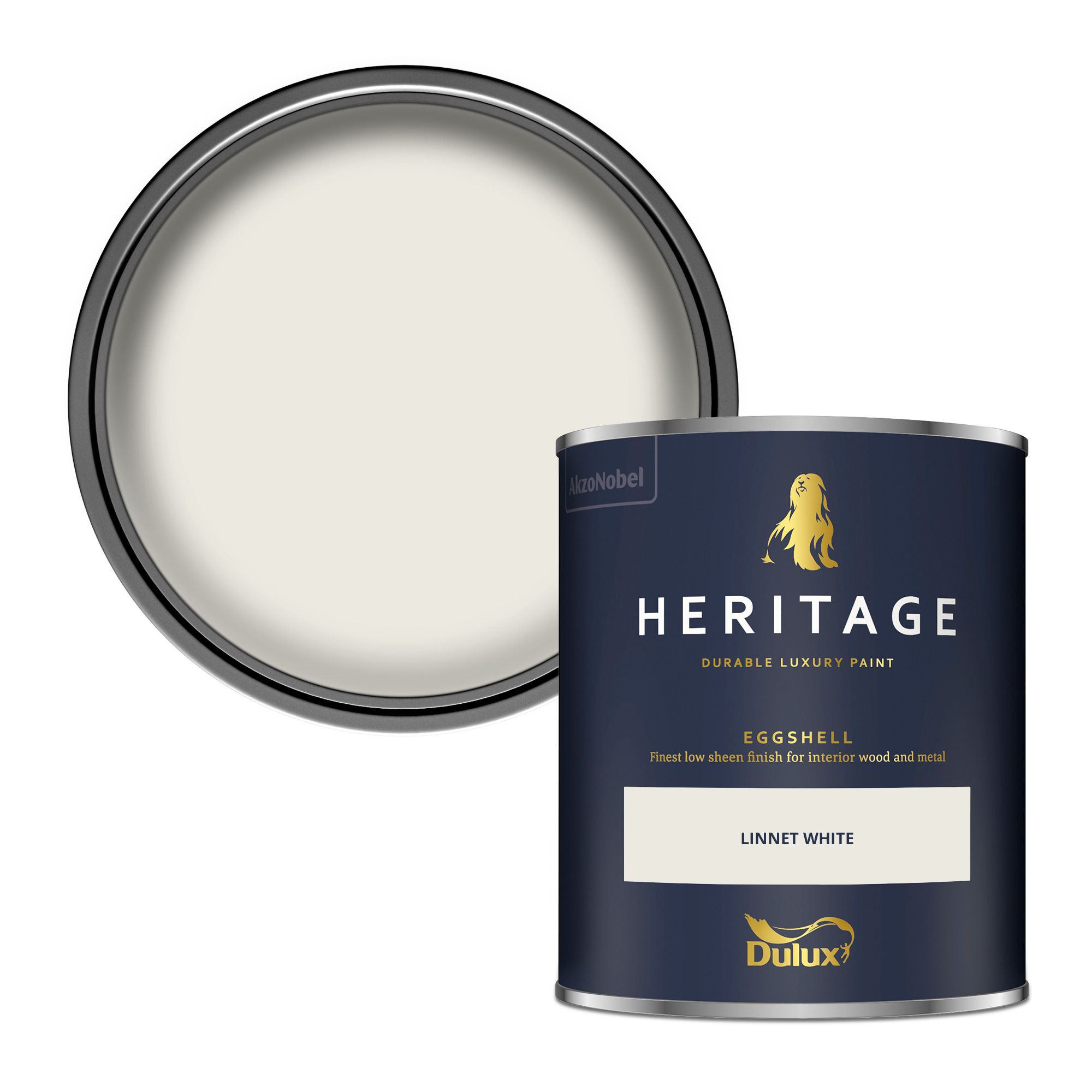 Dulux Heritage Linnet White Eggshell Multi-surface Wall paint, 750ml