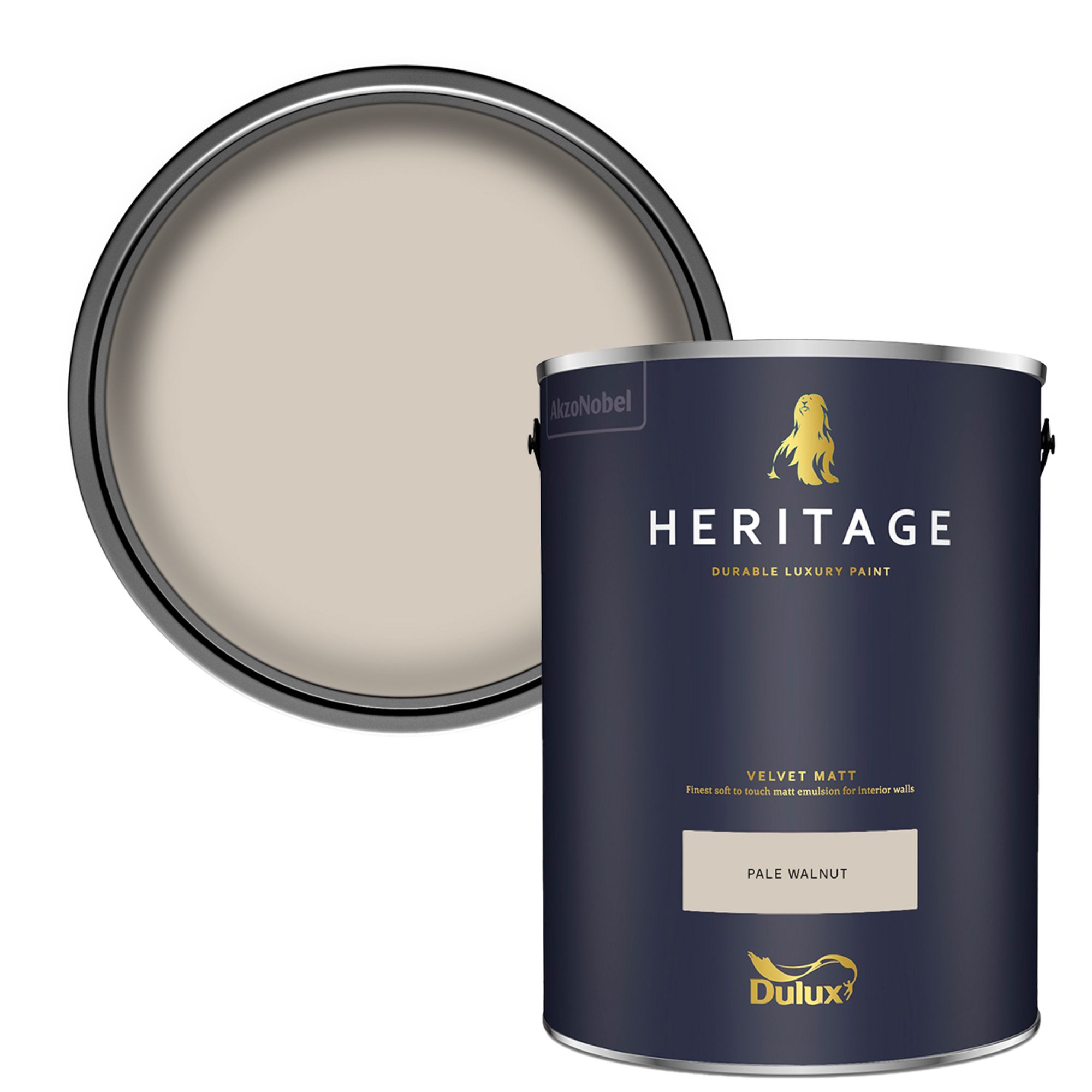 Dulux Heritage Pale Walnut Velvet matt Emulsion paint, 5L