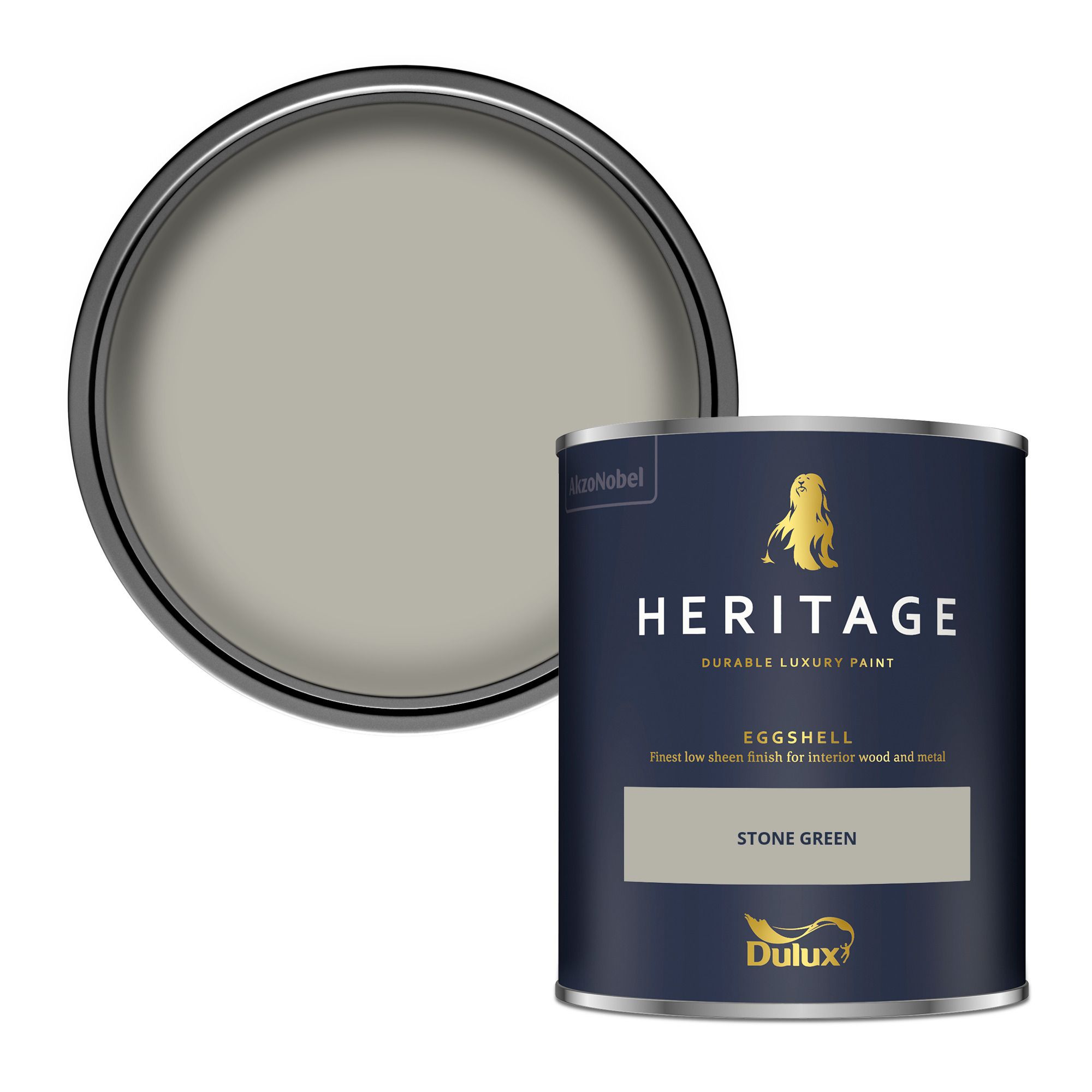Dulux Heritage Stone Green Eggshell Multi-surface Wall paint, 750ml